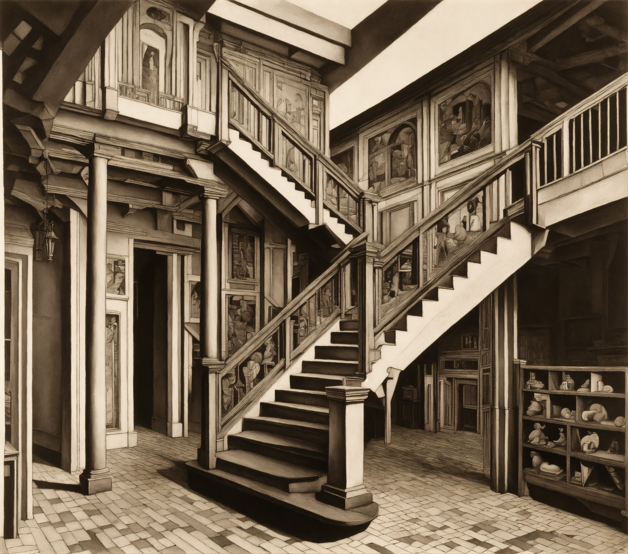 Lexica - Dutch artist, M. C. Escher. stairs