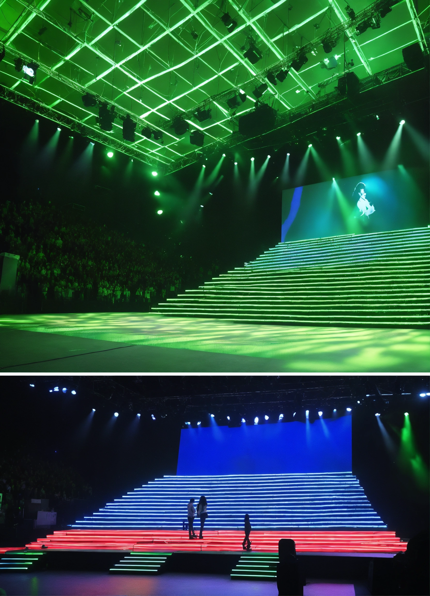 Lexica - Design a big stage with LED screen main screen with 2 side ...