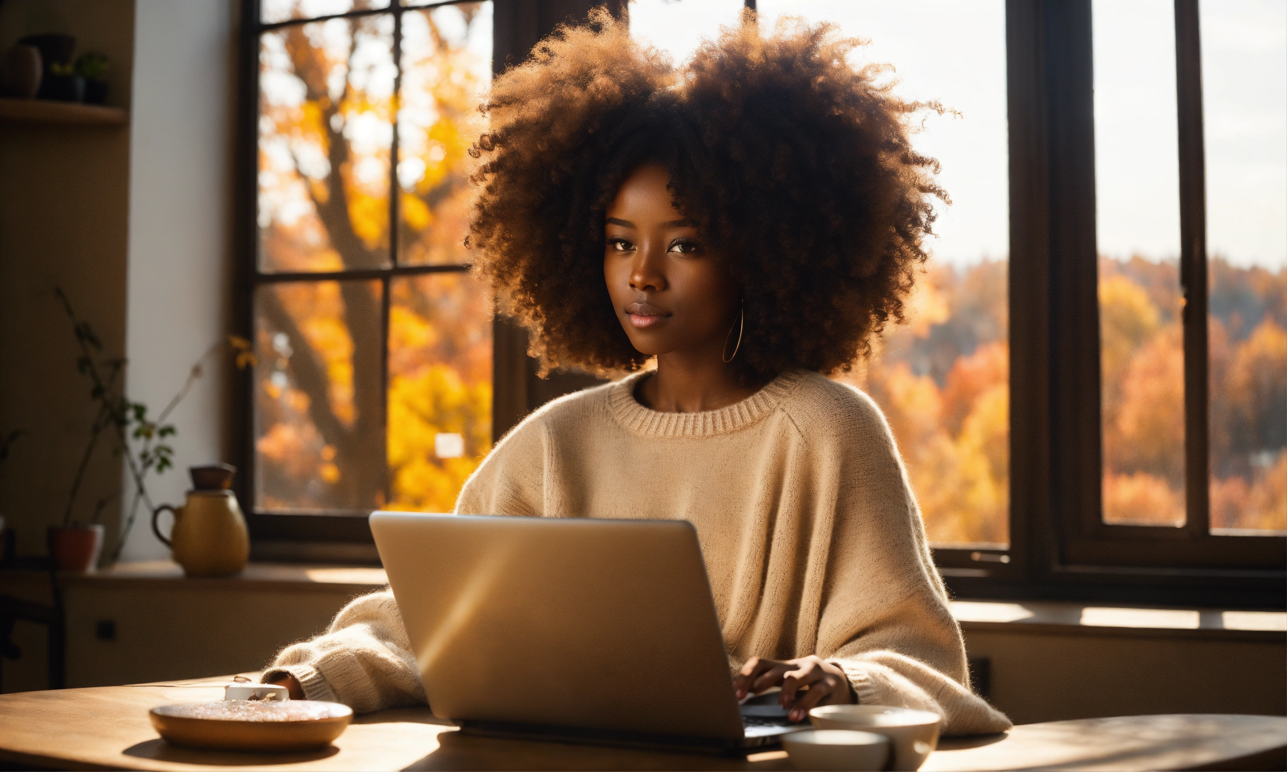 Lexica - Wide-angle shot, Beautiful Melanated woman, dark skinned ...