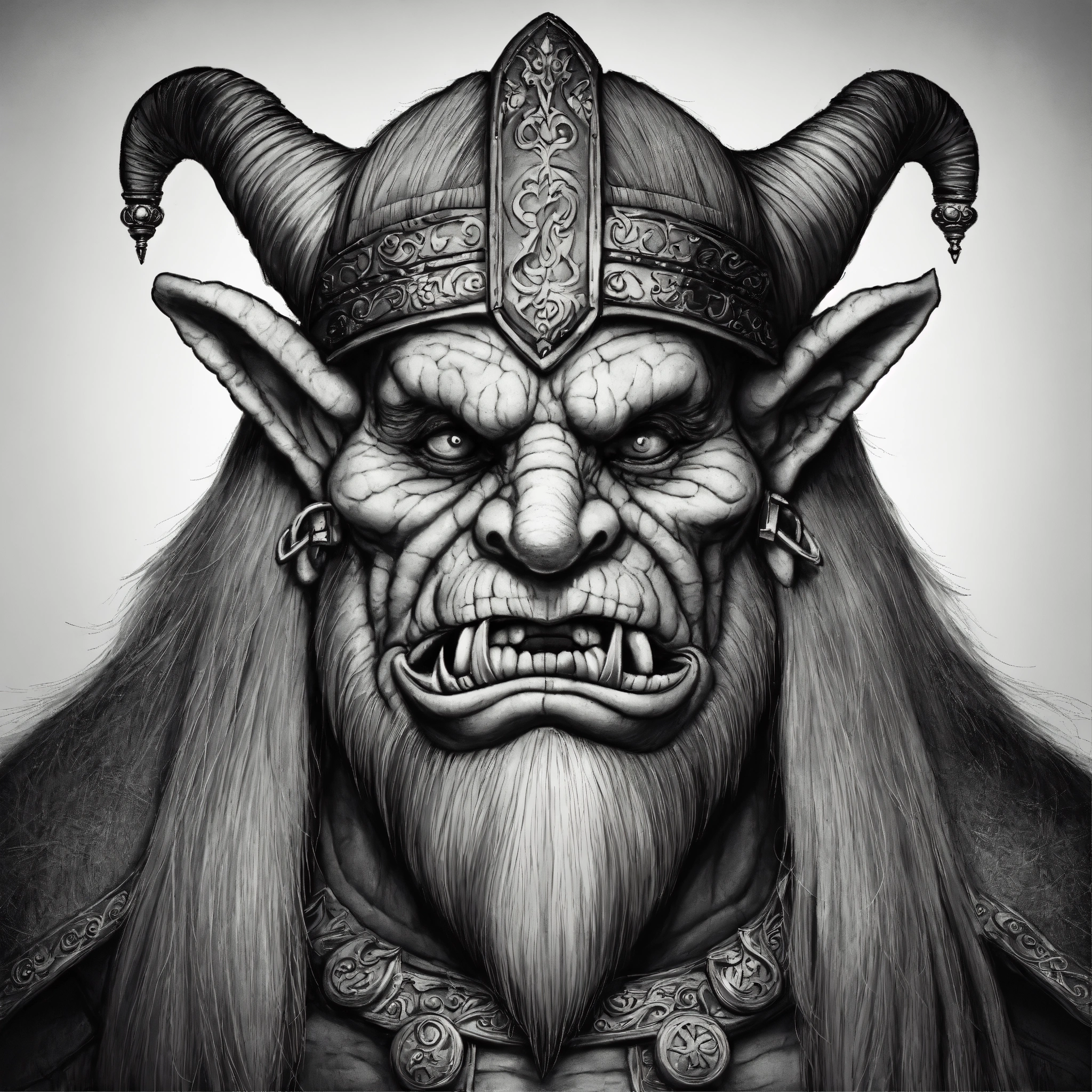 Lexica - Draw one troll head fantastic medieval. The drawing is in ...