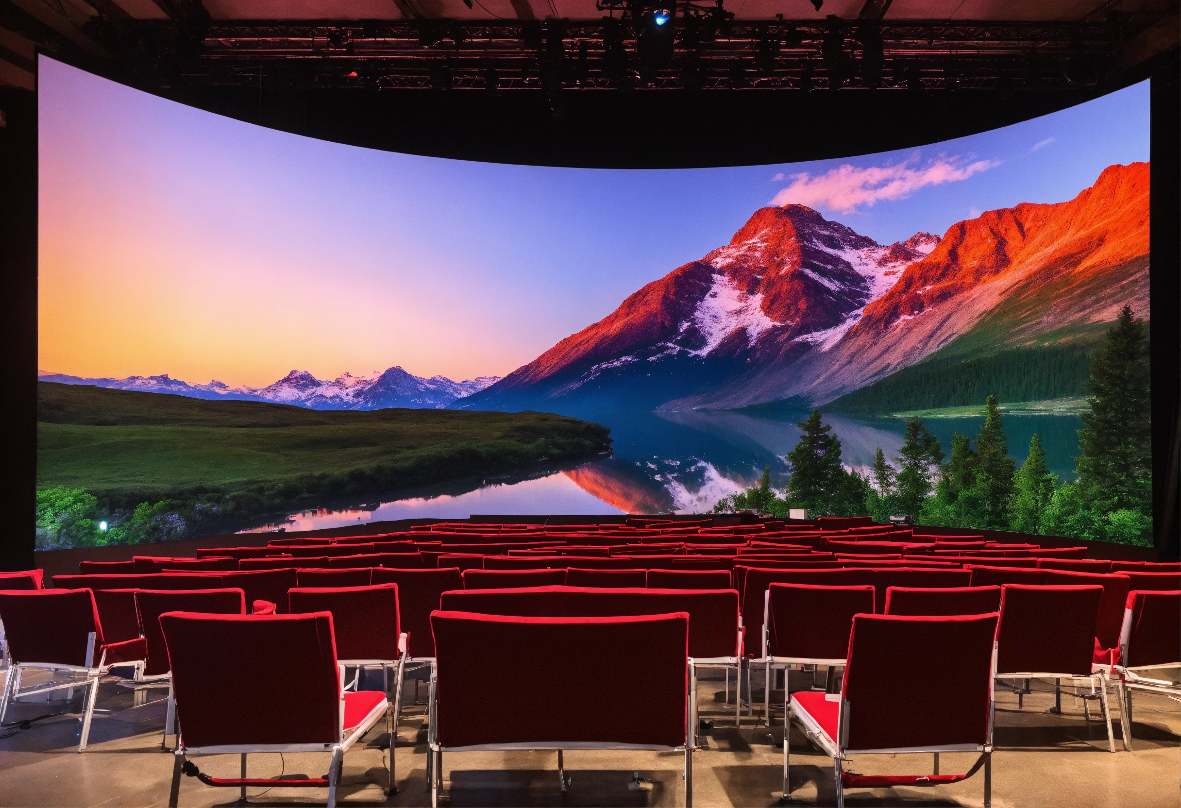 Lexica - Elegant black red white light concert projection screen