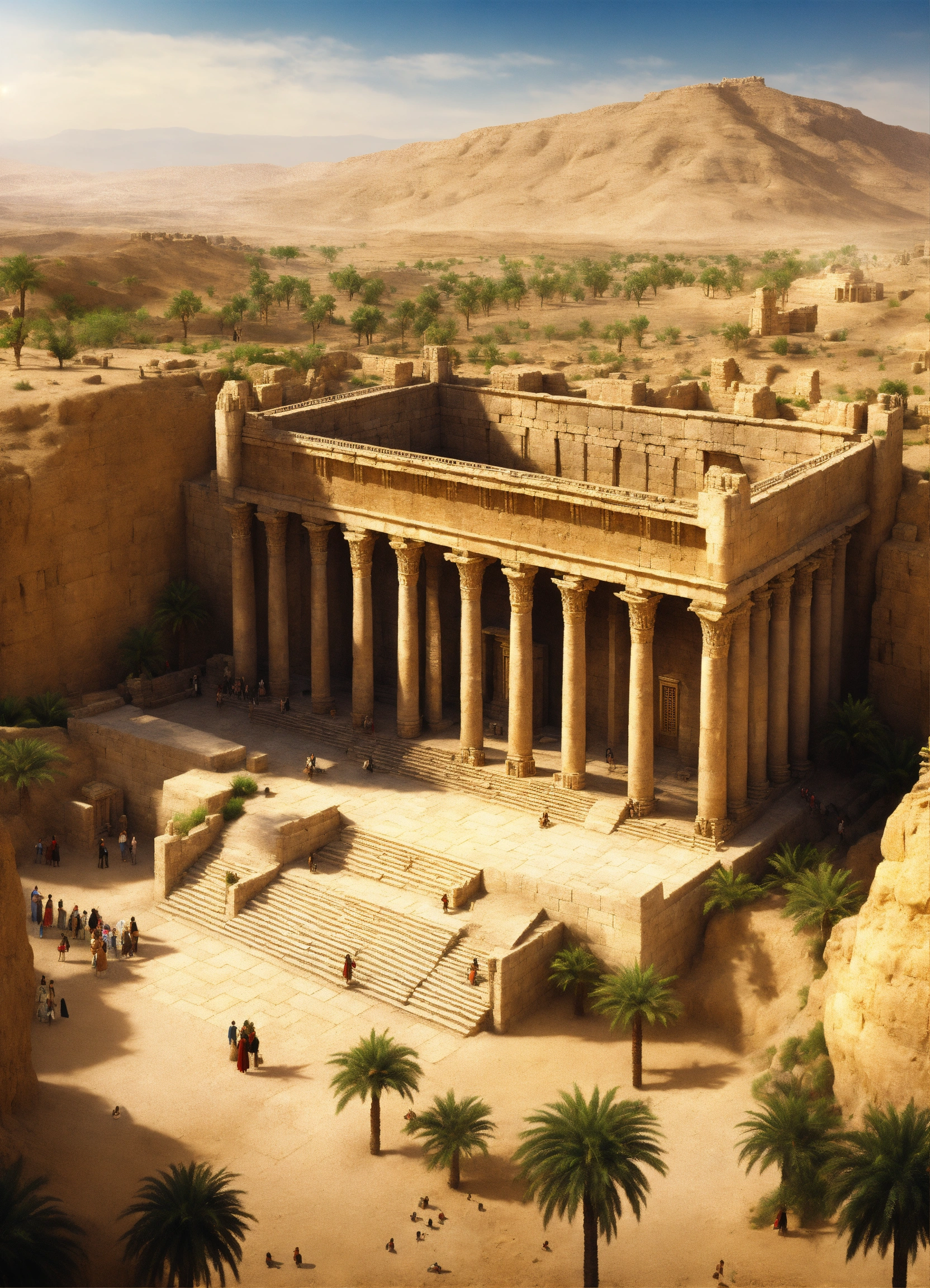 Lexica - Solomon's temple, ancient judea, full of people, oasis ...