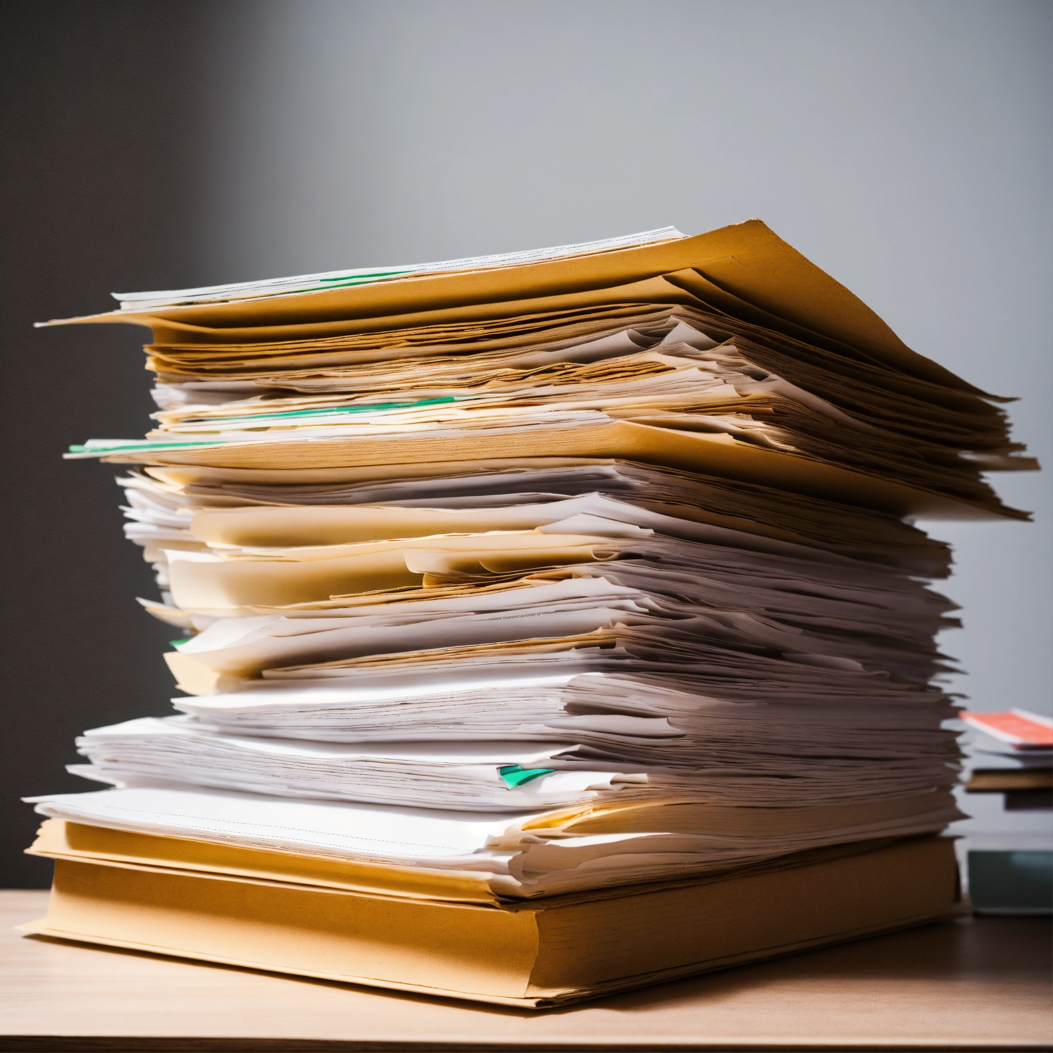 Lexica - A photo of a stack of legal documents. The documents are ...