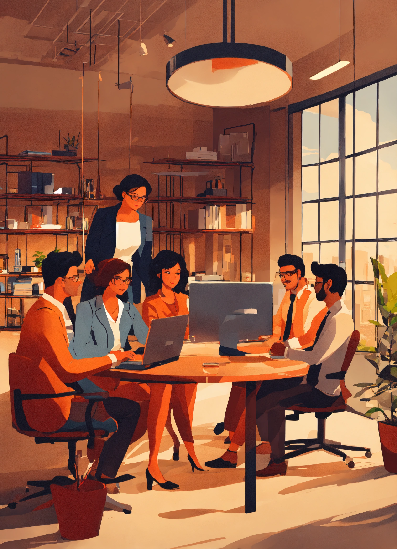 Lexica - Image of a managed service provider team working together to ...