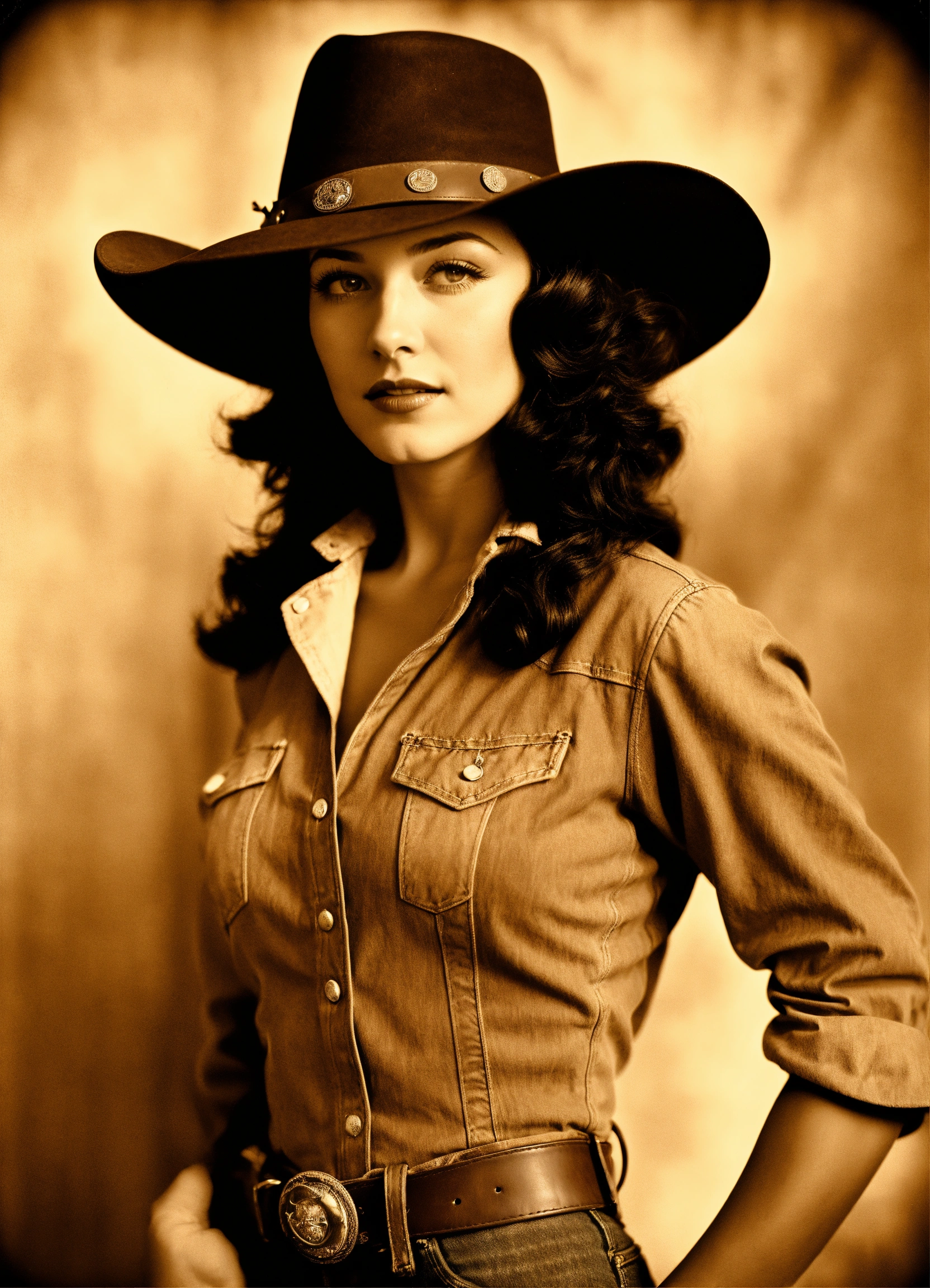 Lexica - Gil Elvgren art style of a plain jane wearing a denim wild ...