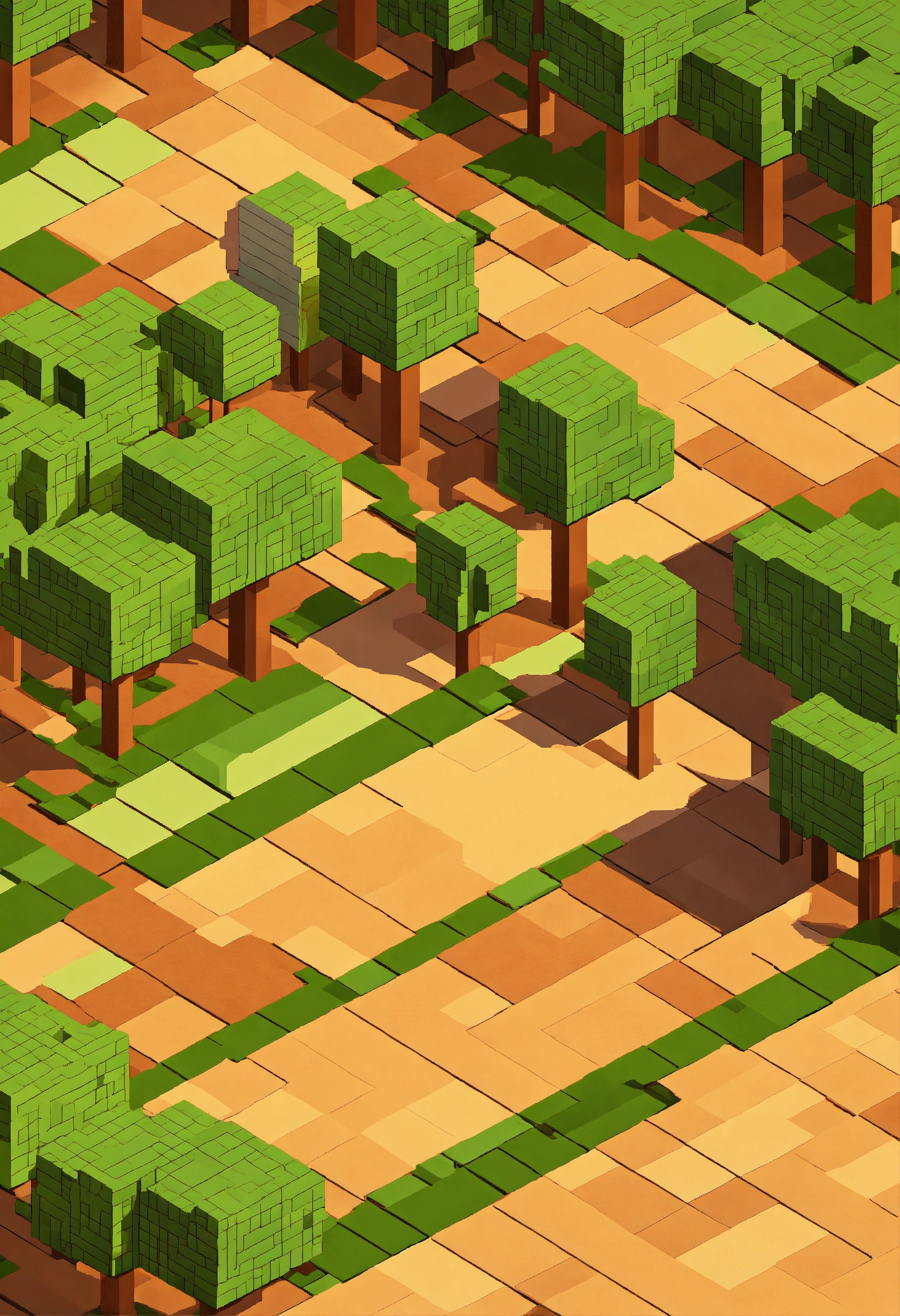 Lexica - Simple blocky pixel 2d isometric flat brown empty plain flat ...