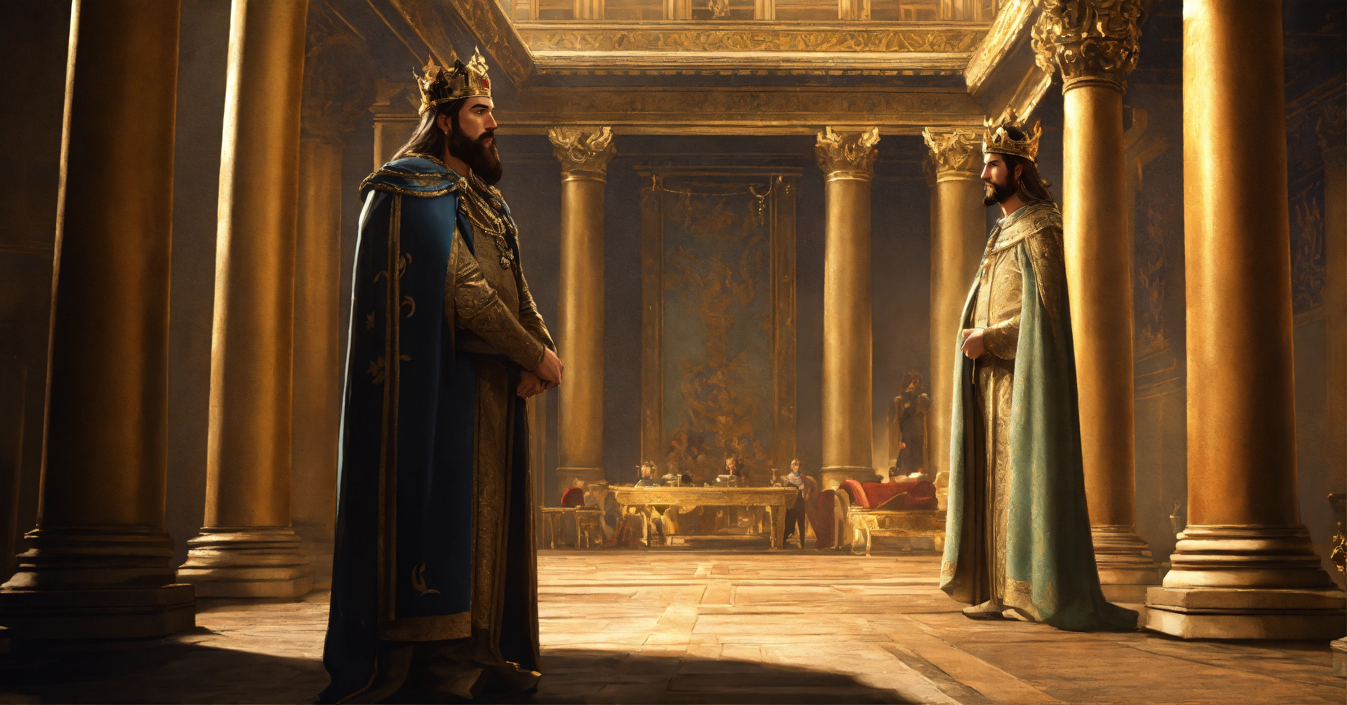 Lexica - Ancient two kings European, standing up together ,surrounded ...