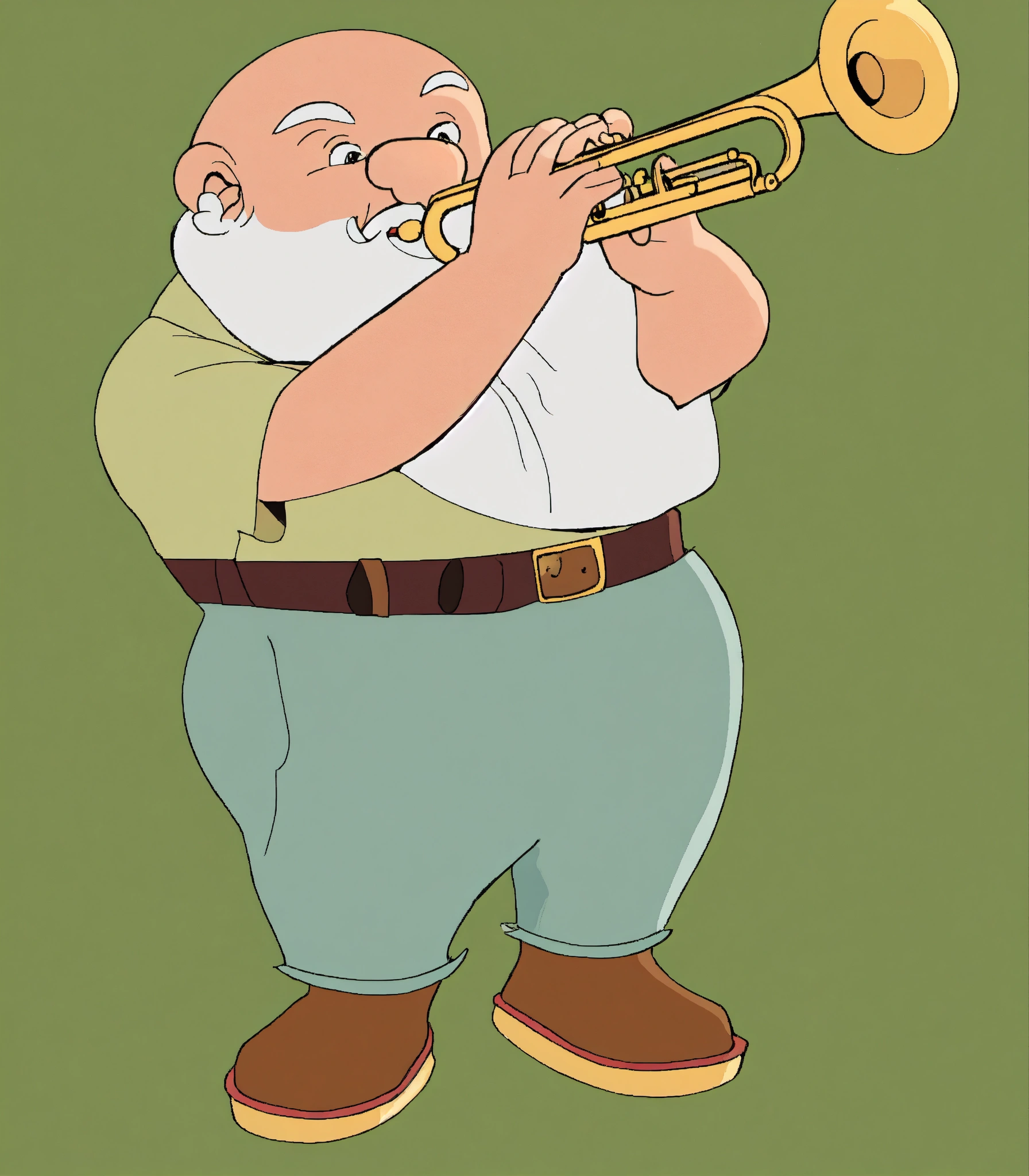 Lexica - Detailed, cartoon, playing trumpet.