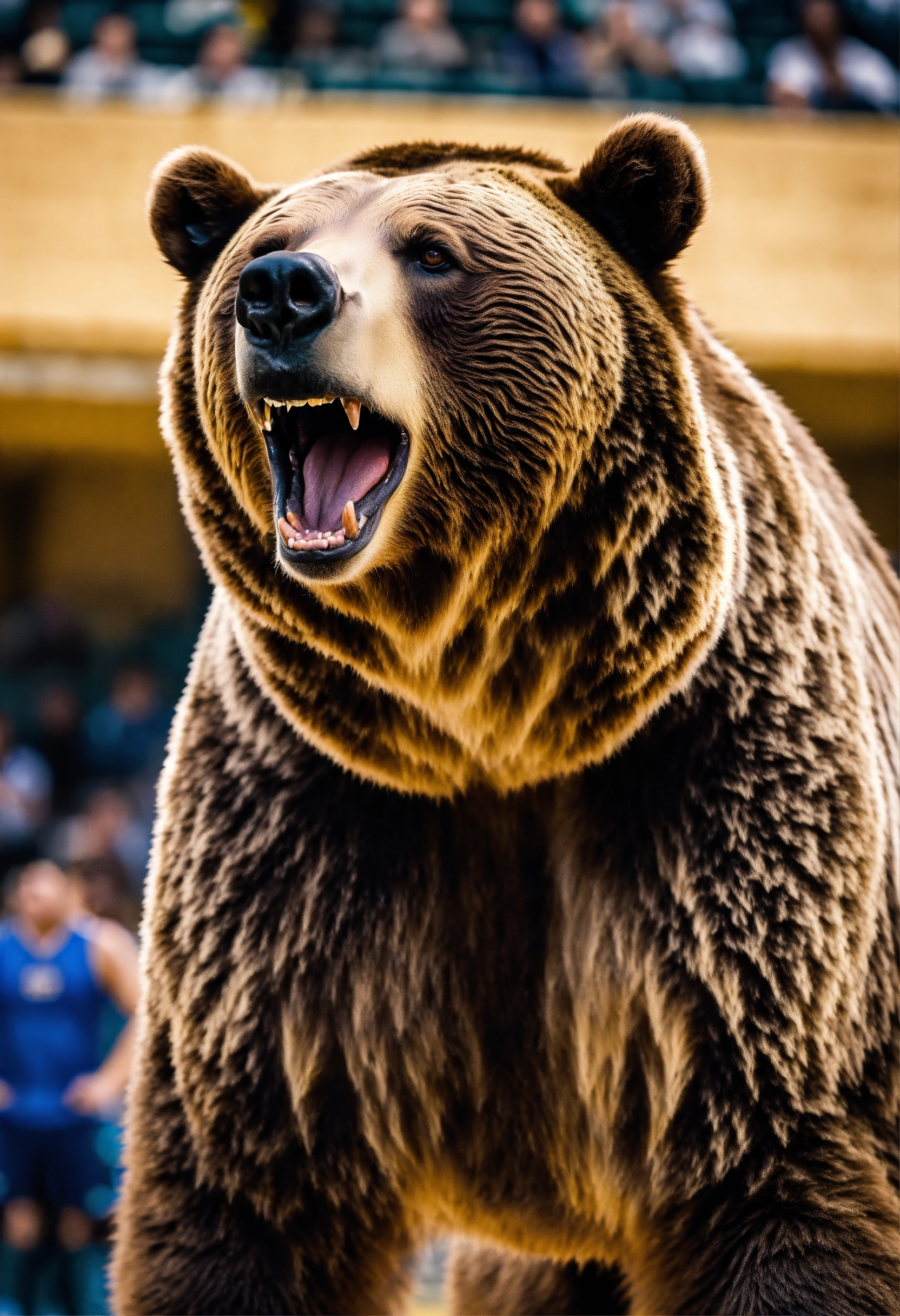 Lexica - Grizzly bear playing basketball, dunking, wearing jersey ...