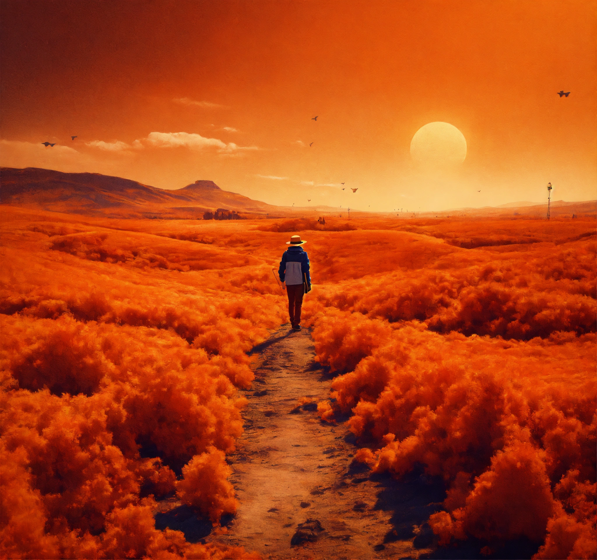 Lexica - Fun imagination and interacting people with deep orange color ...