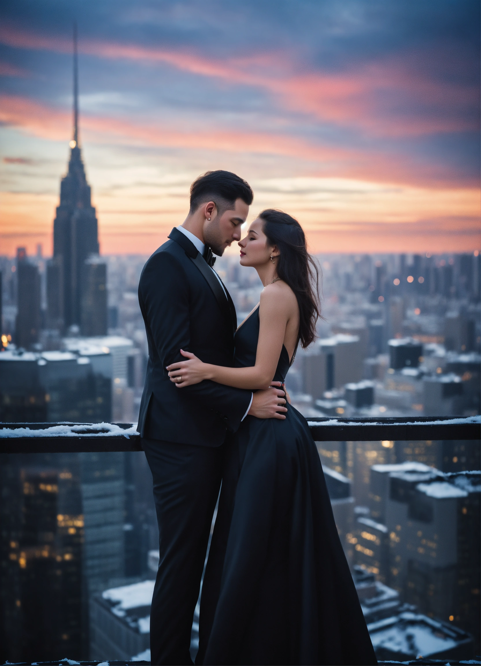 Lexica - An ultra-realistic couple in love, very close-up against the ...