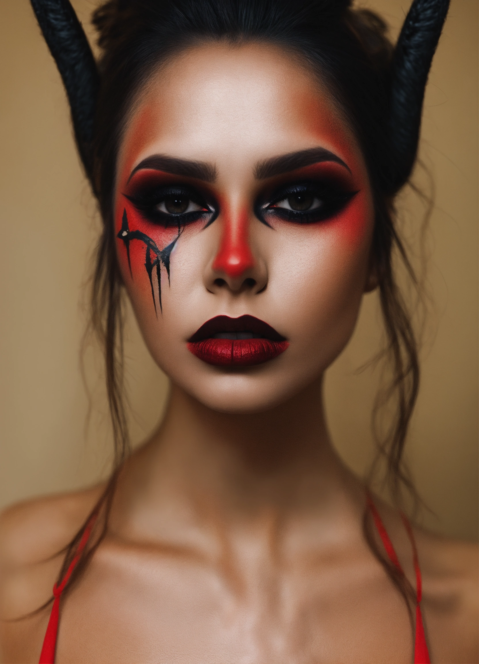 Lexica - Minimal demonic makeup face