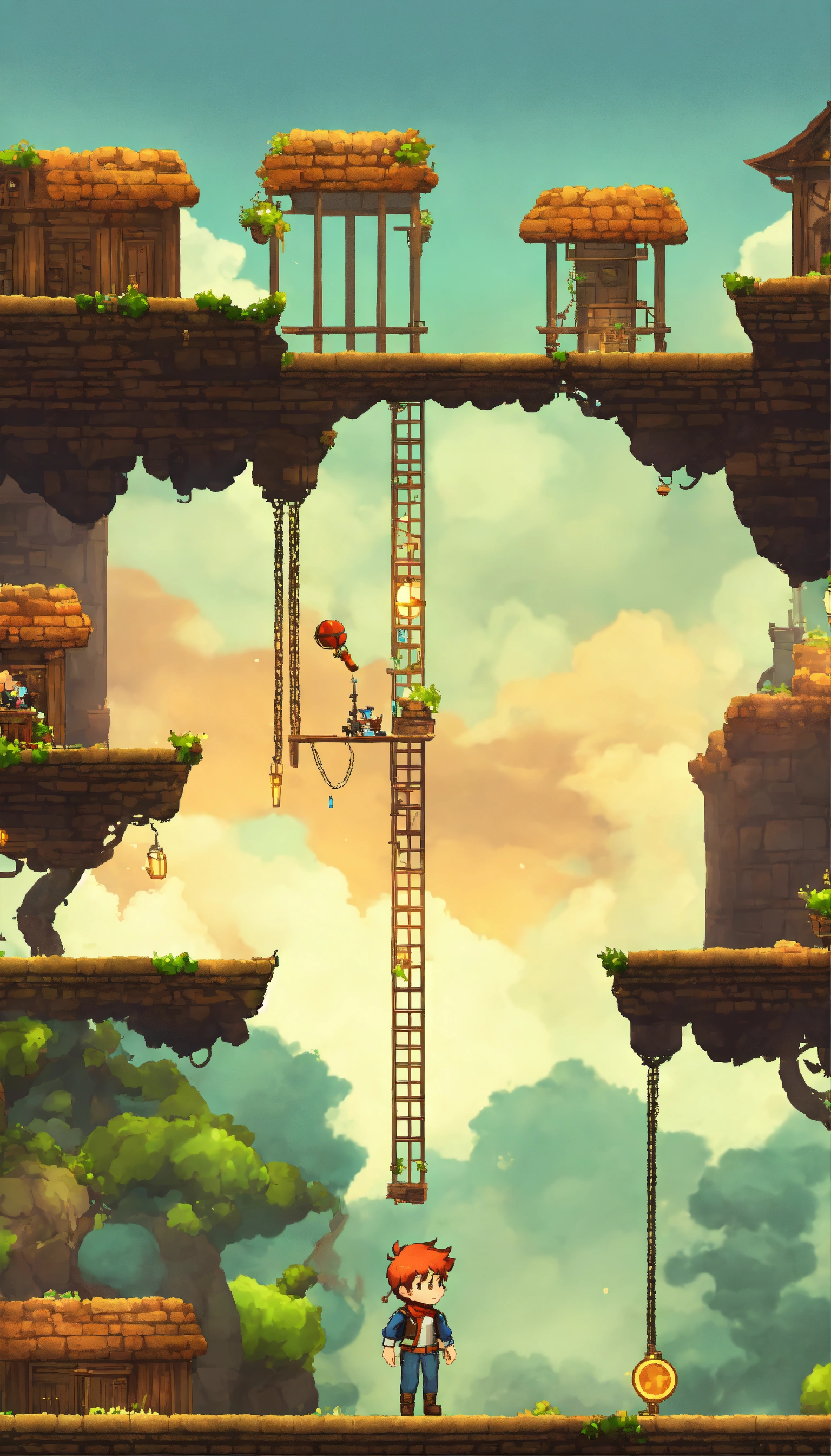 Lexica - Side-scrolling mobile platform game ash cloud with main platform