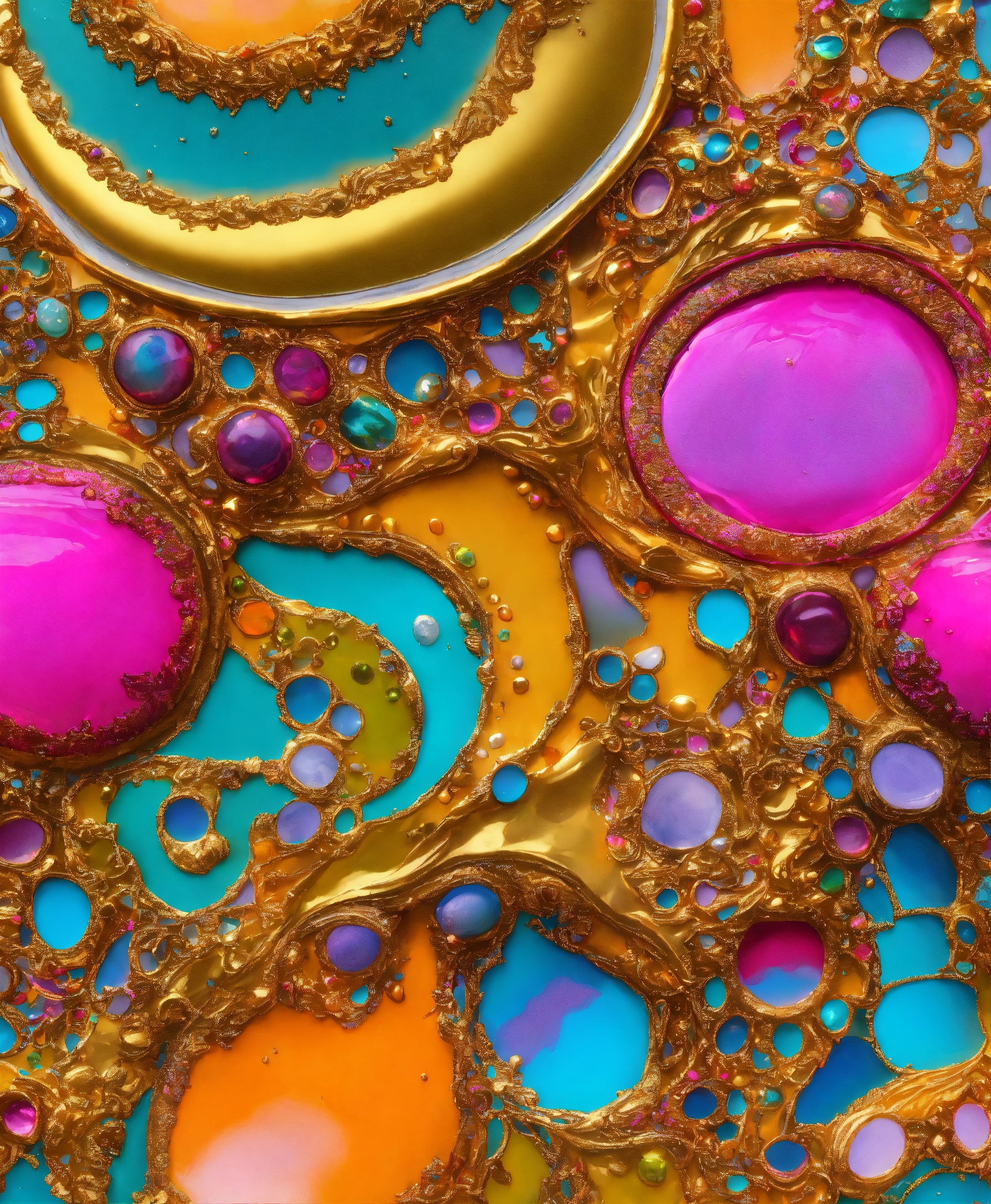 Lexica - Colorful abstract painting oil and water complex complicated ...