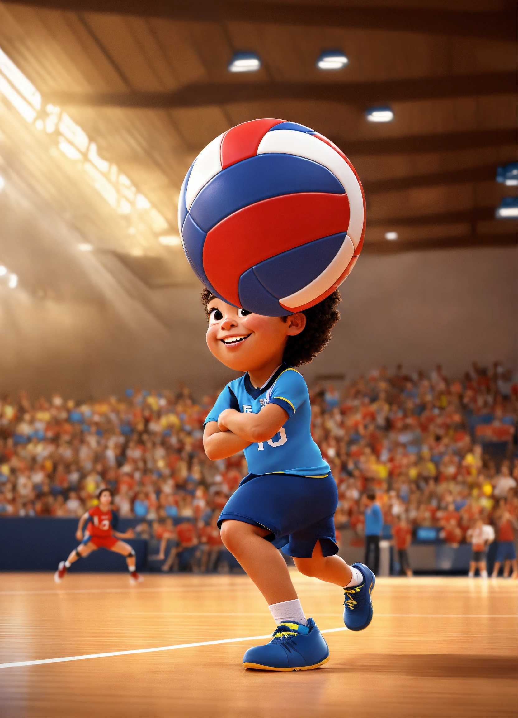 Lexica - A photo of a kid american volleyball player, pixar animation ...