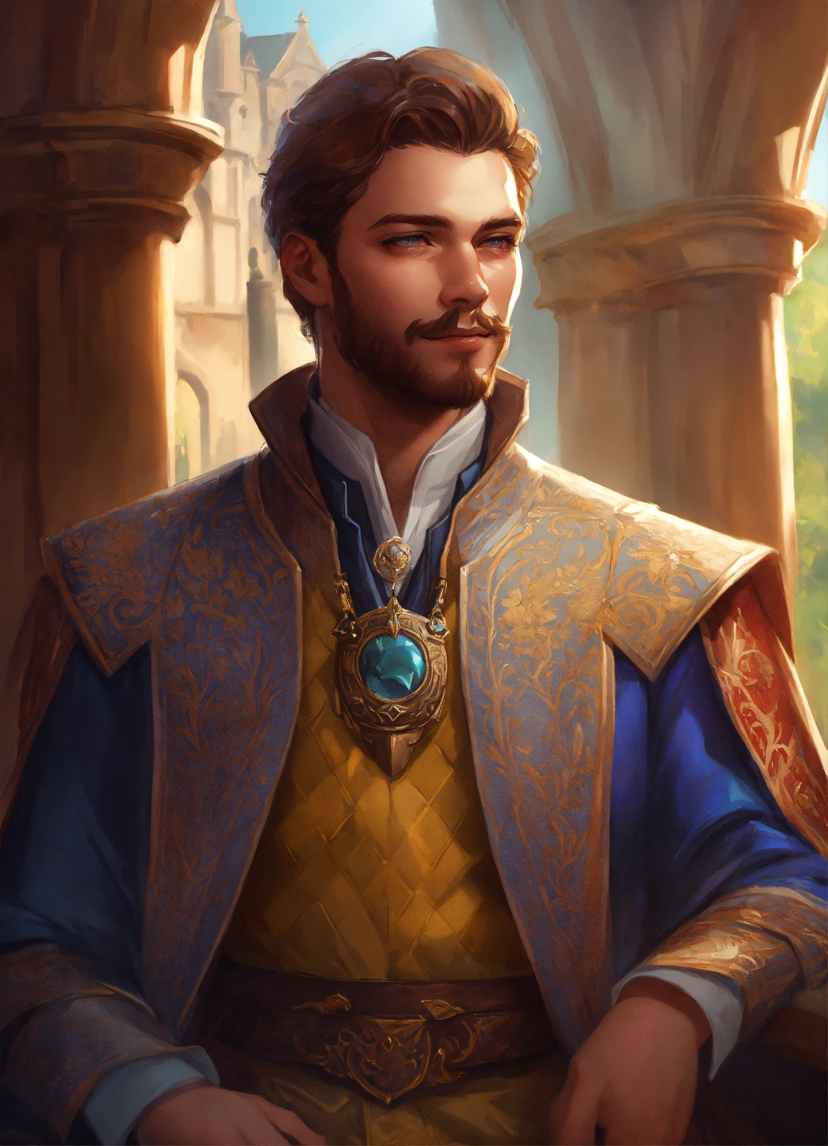 Lexica - Full portrait of a medieval slightly smiling noble royal ...