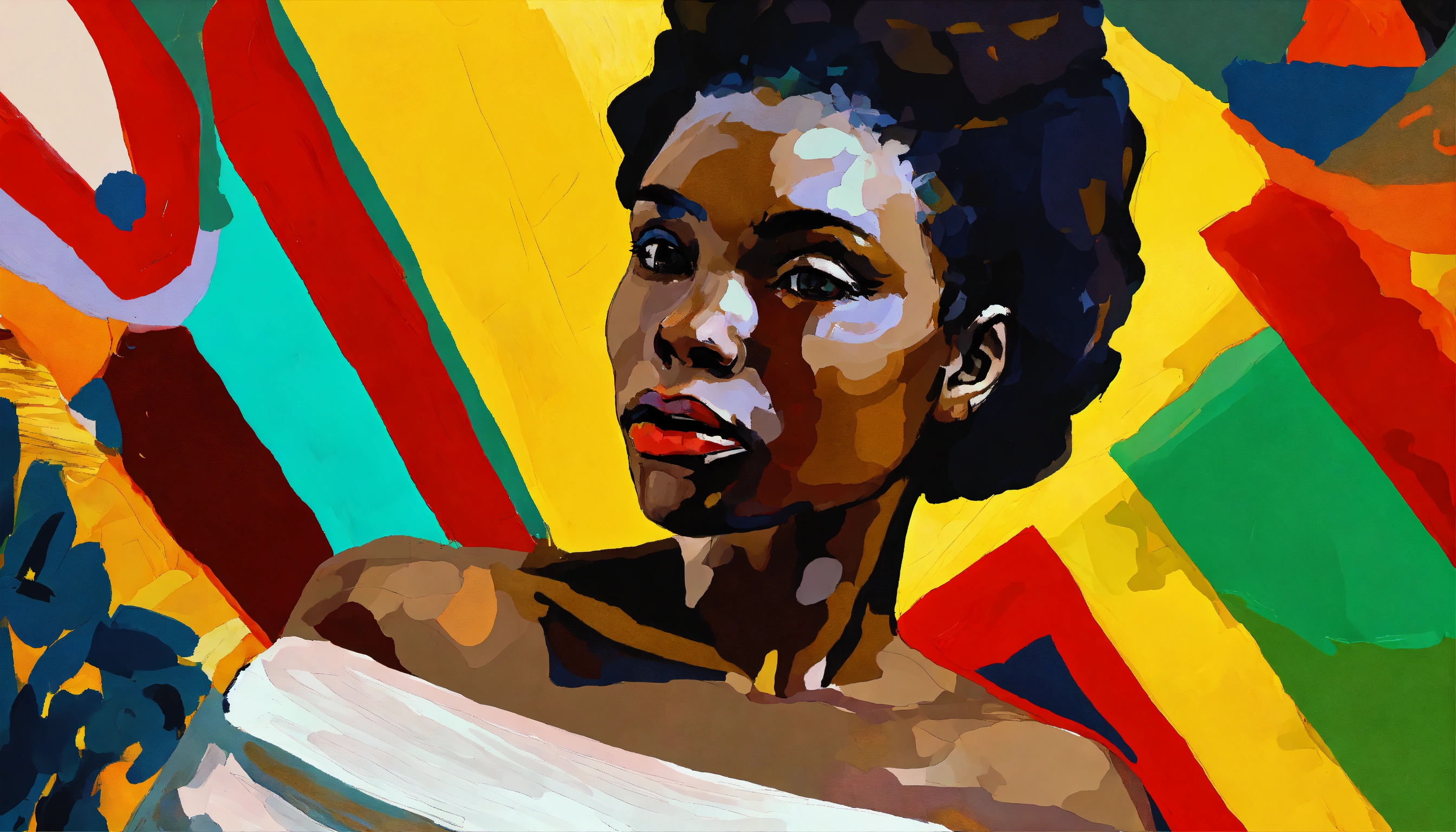 Lexica - Portrait of a black woman drawing inspired by Abstract ...