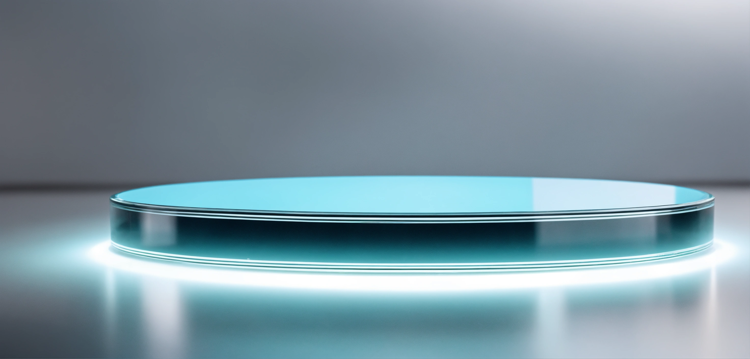 Lexica - Ultra thin glass circle, seen from a side angle with a rotated ...