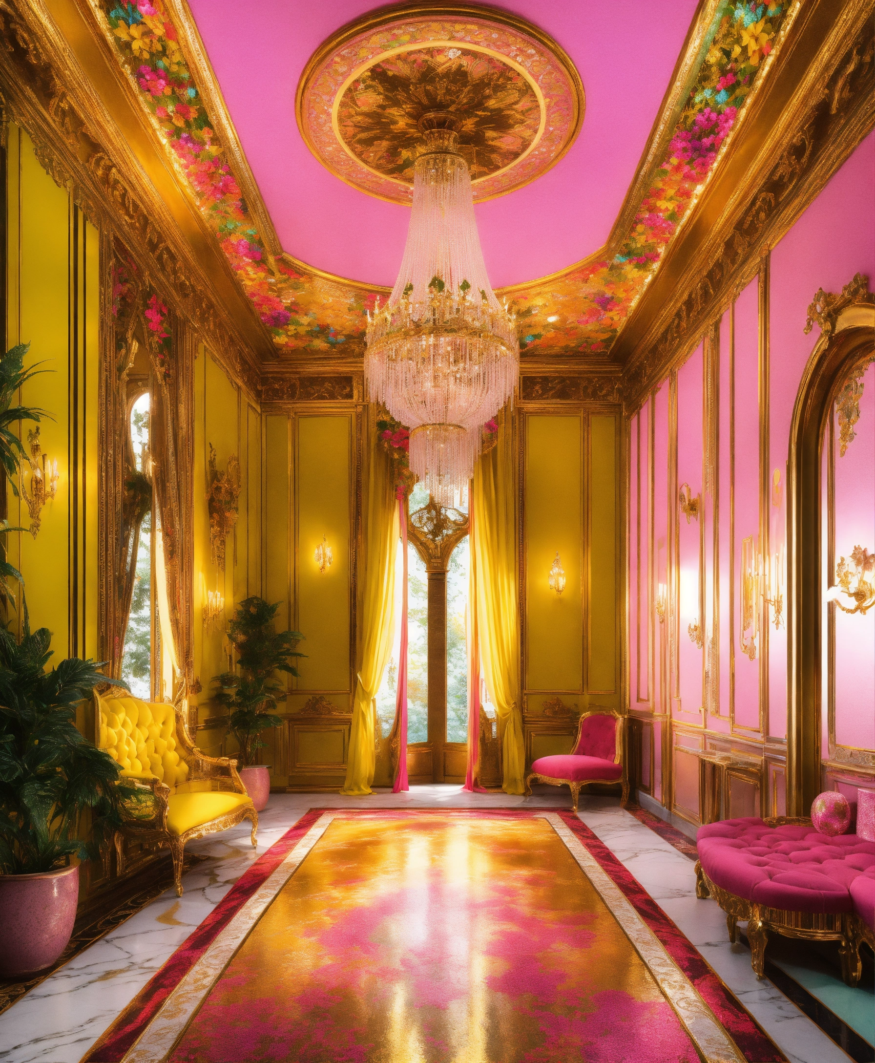 Lexica - Futuristic beautiful French mansion interior glamorous ...