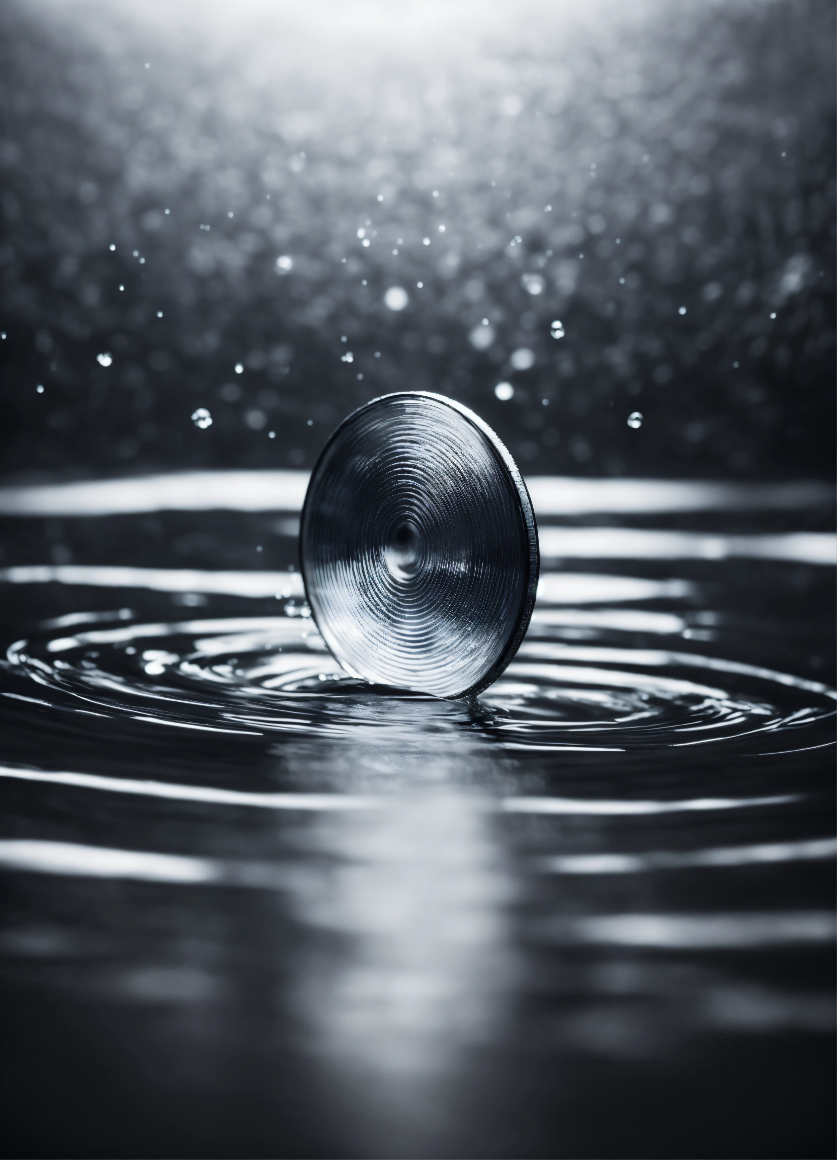 Lexica - Hyper realistic opaque silver abstract circular metallic ...