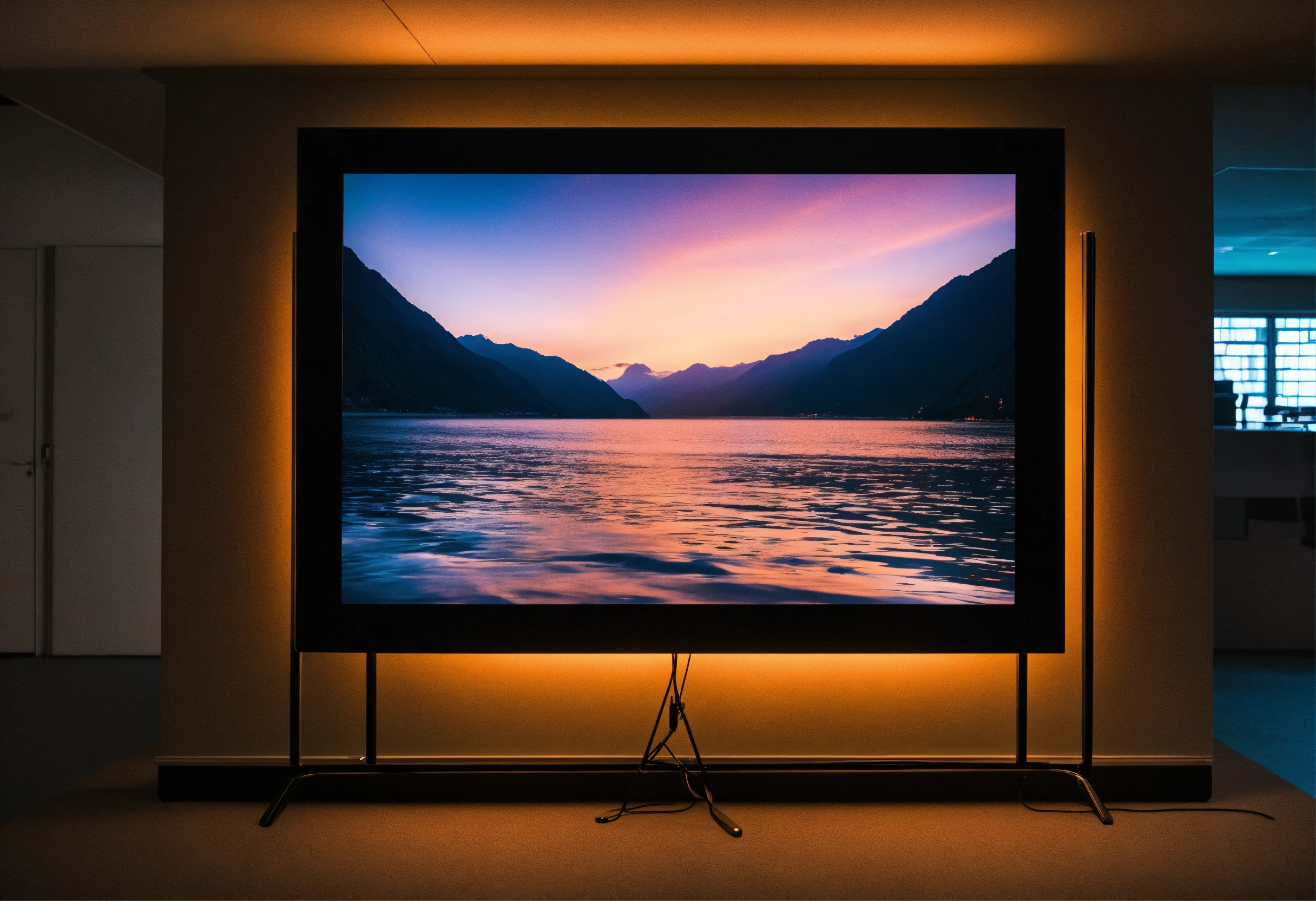 Lexica - Television screen, screen frame only, off black, reflective ...