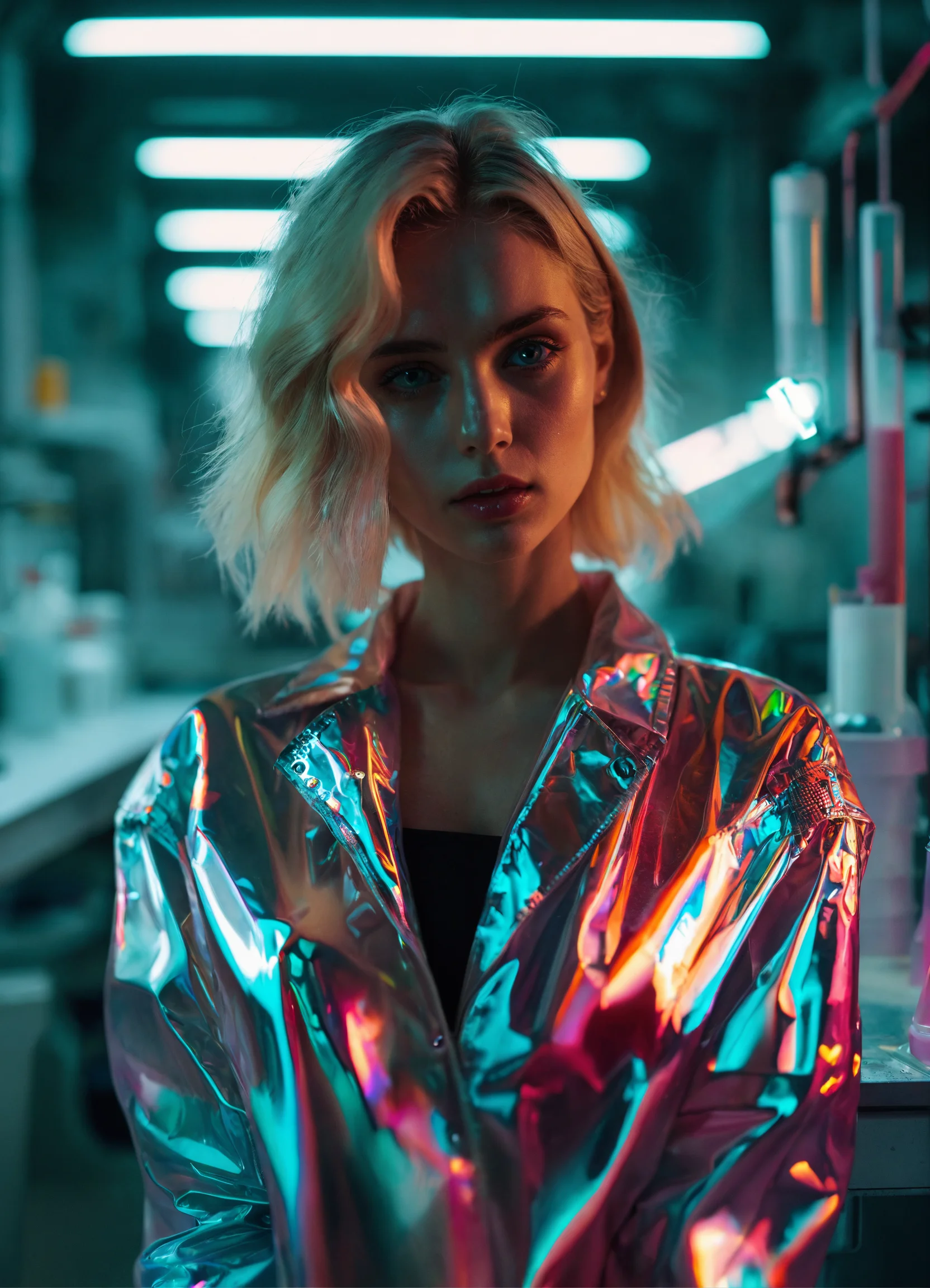 Lexica - 8k high resolution holographic magazine full body photoshoot of nuclear engineer blonde ...