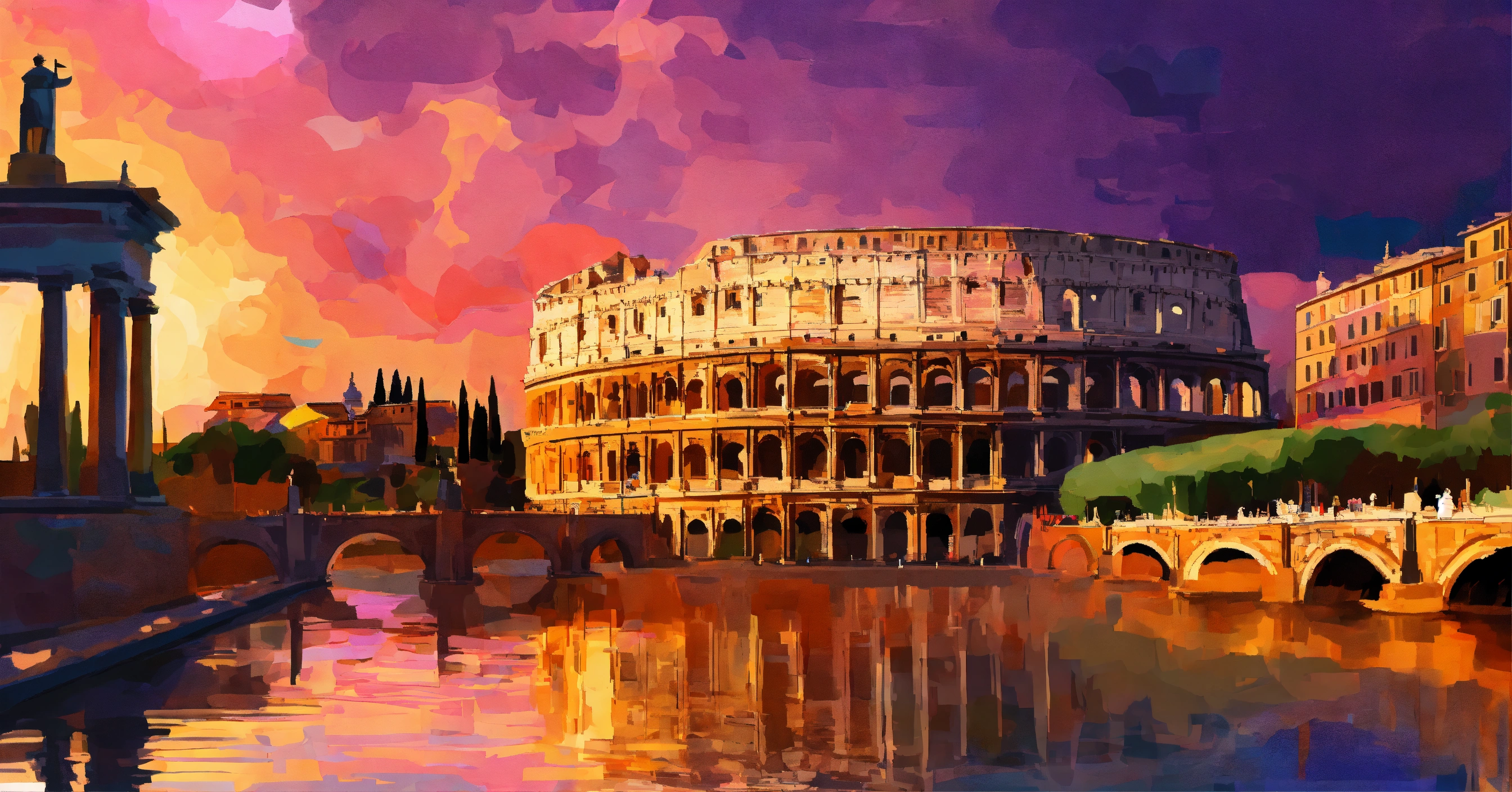 Lexica - Create a digital art of Rome using impressionism, inspired by ...