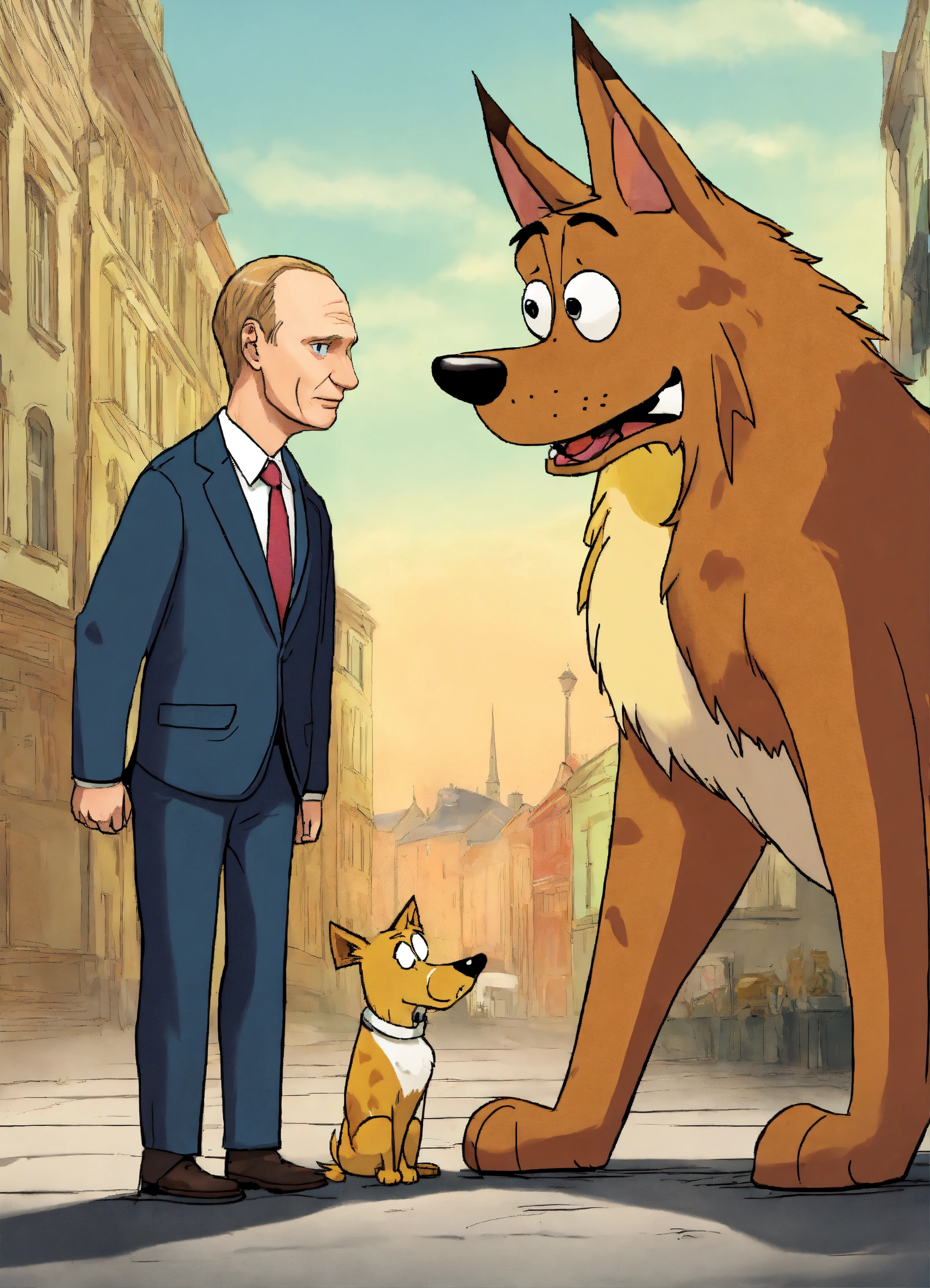 Lexica - Putin and navalny as CatDog cartoon