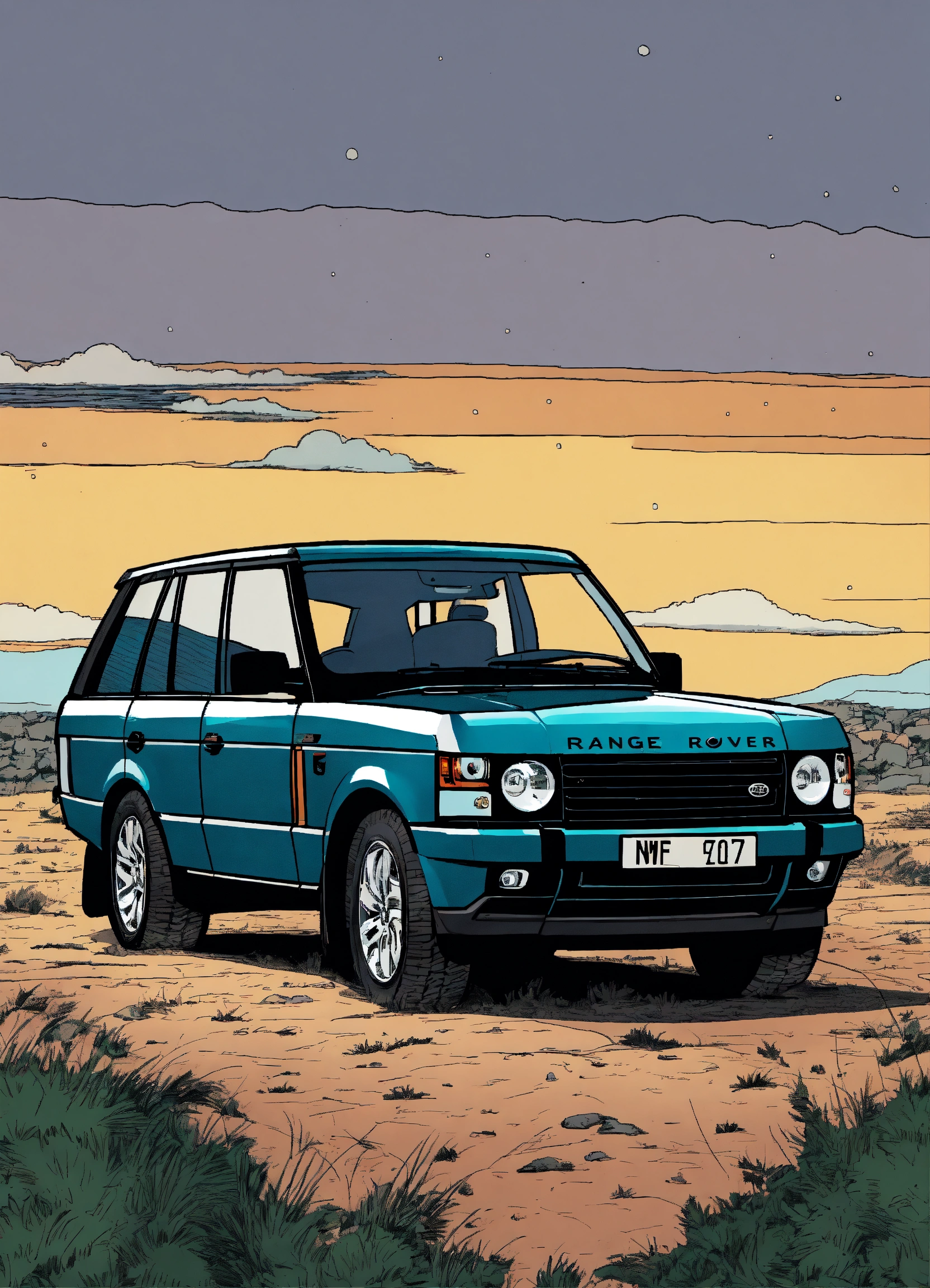 Lexica - Detailed pen and ink illustration of Range Rover Sport 2022 ...