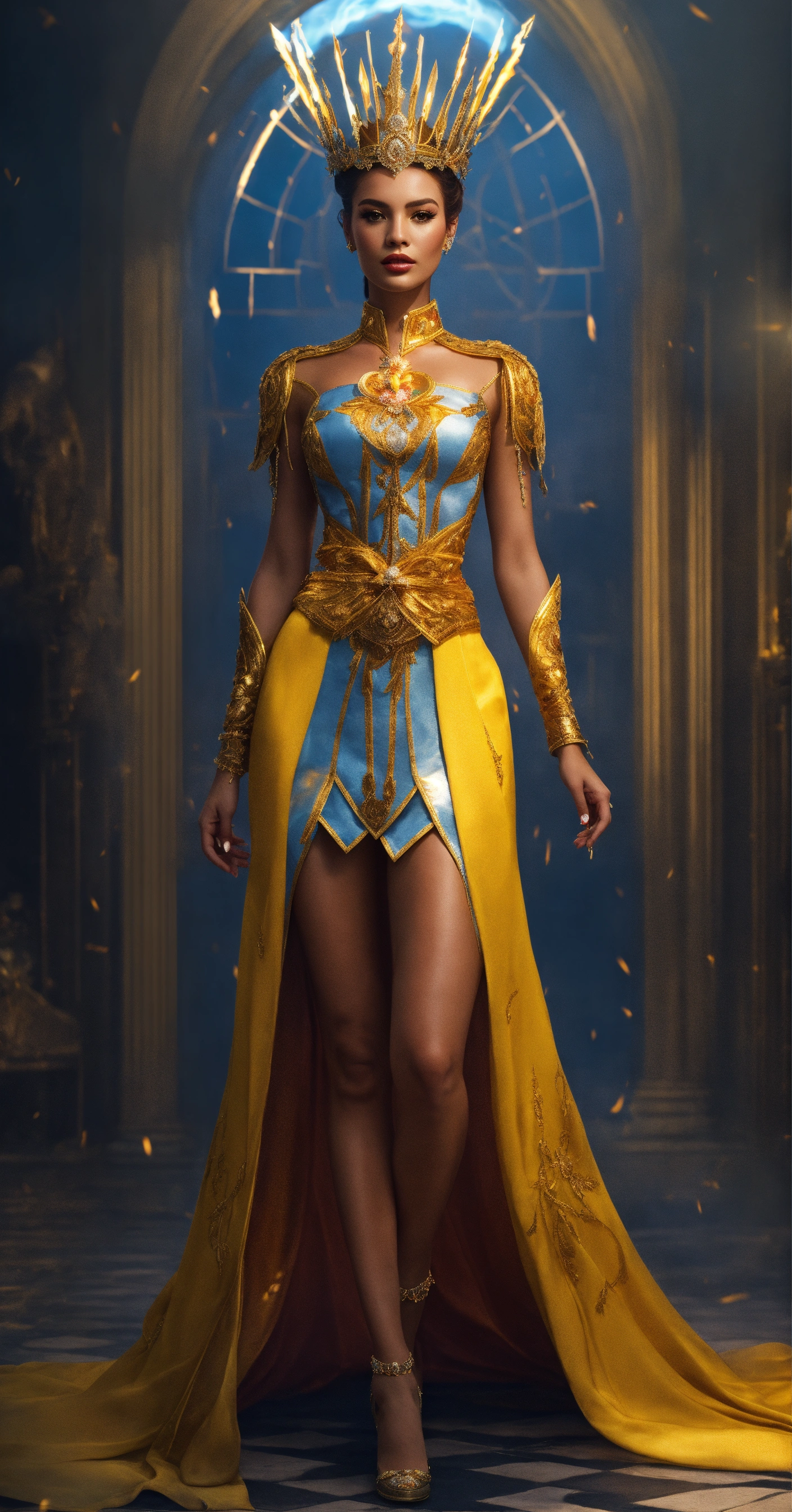 Lexica - A beautiful lightning queen, full body, 8k fashion portrait ...