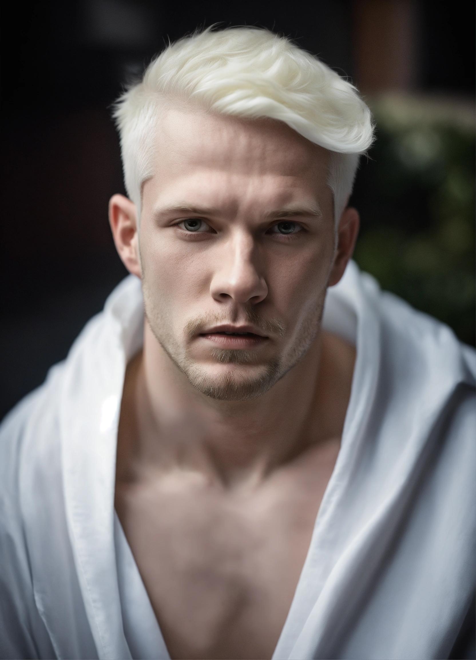 Lexica - Gorgeous caucasian, 35-year-old albino man, with short white ...