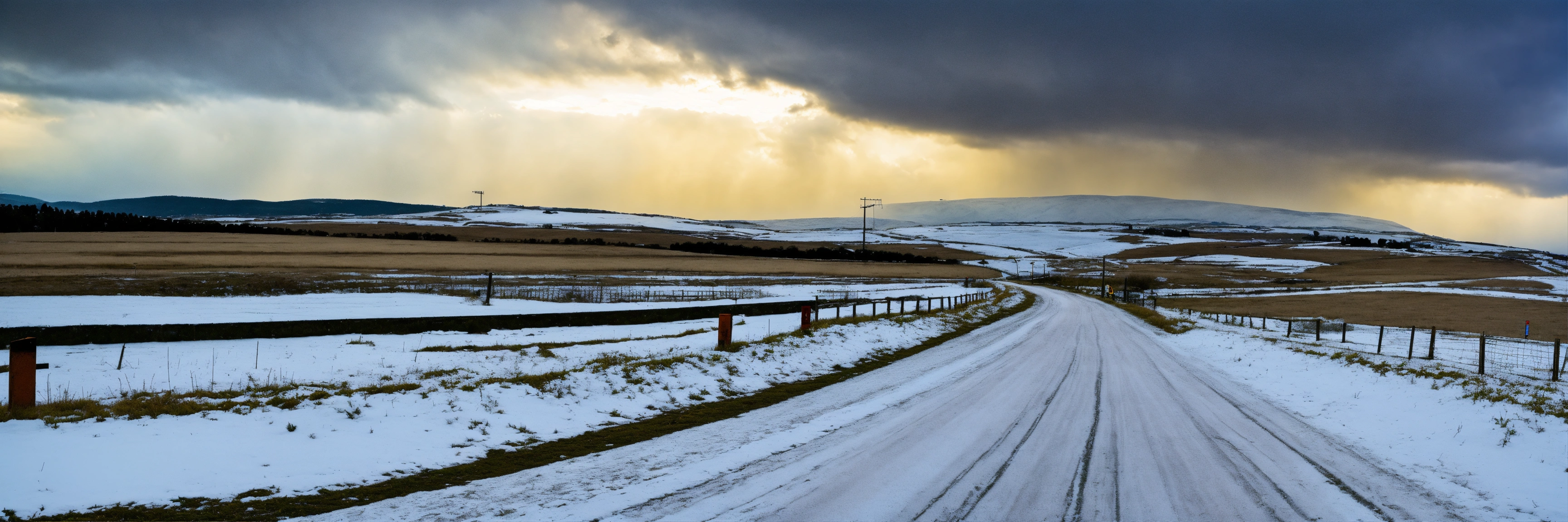 Lexica - Snow field road in bad weather gloomy and clouds