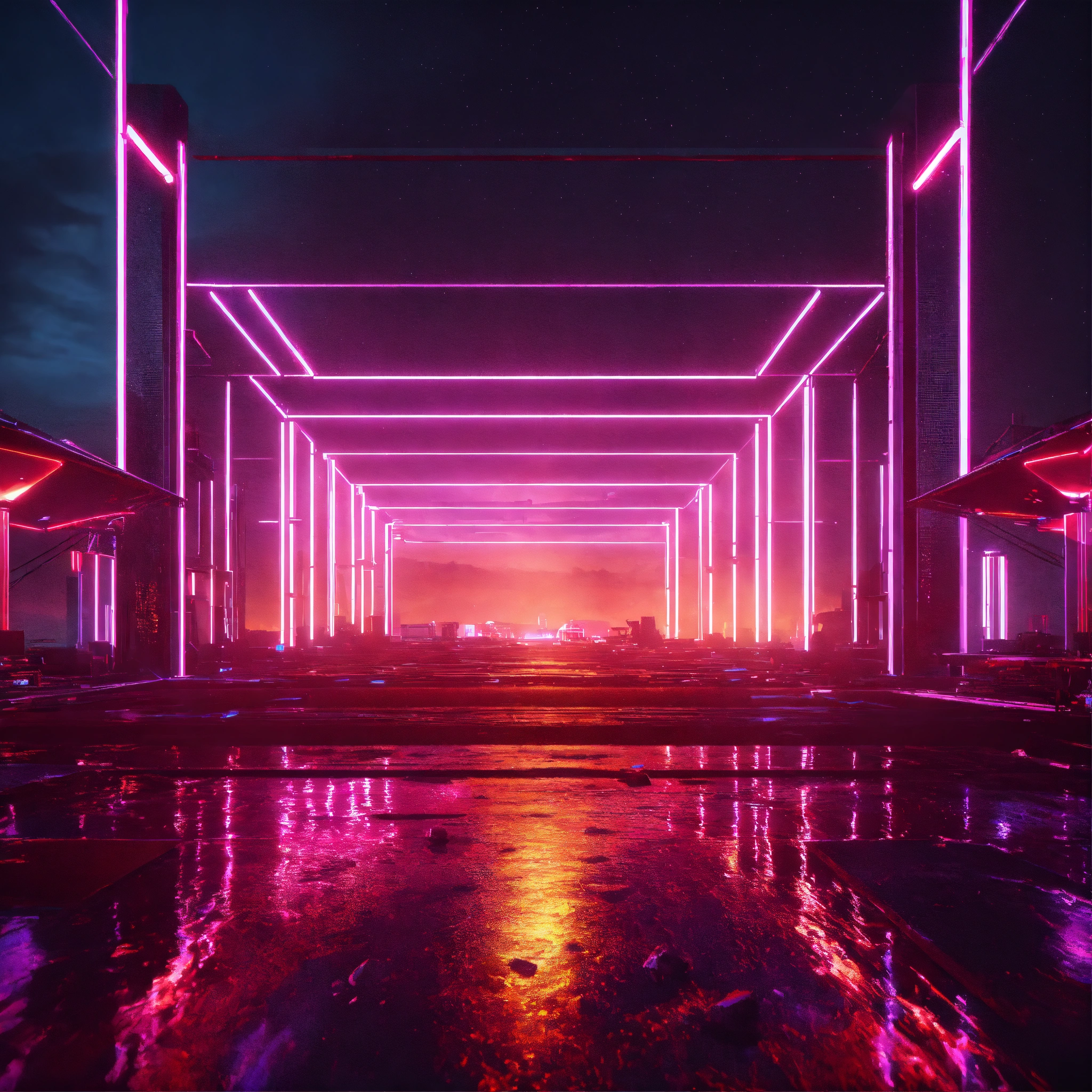 Lexica - Dark neon lights cinematic sky, party, epic center shot, 8k ...
