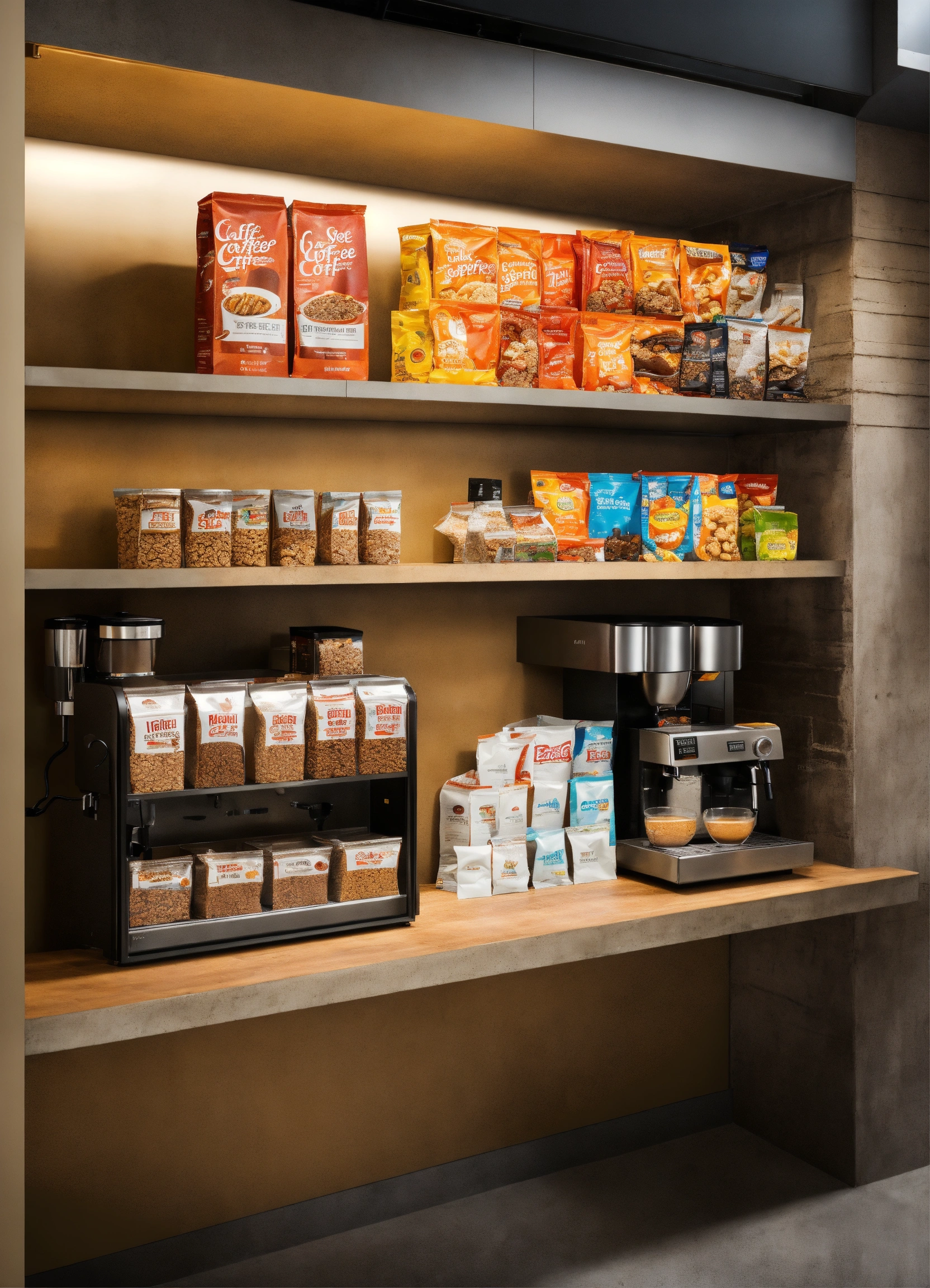 Lexica - A self serve breakroom cereal shelf with snacks on an easy to ...