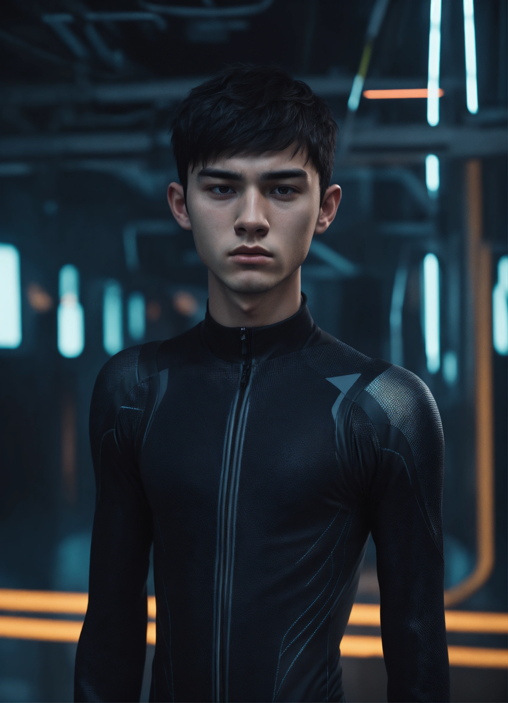 Lexica - A realistic photo of a 20 years old thin boy, dark short hair ...