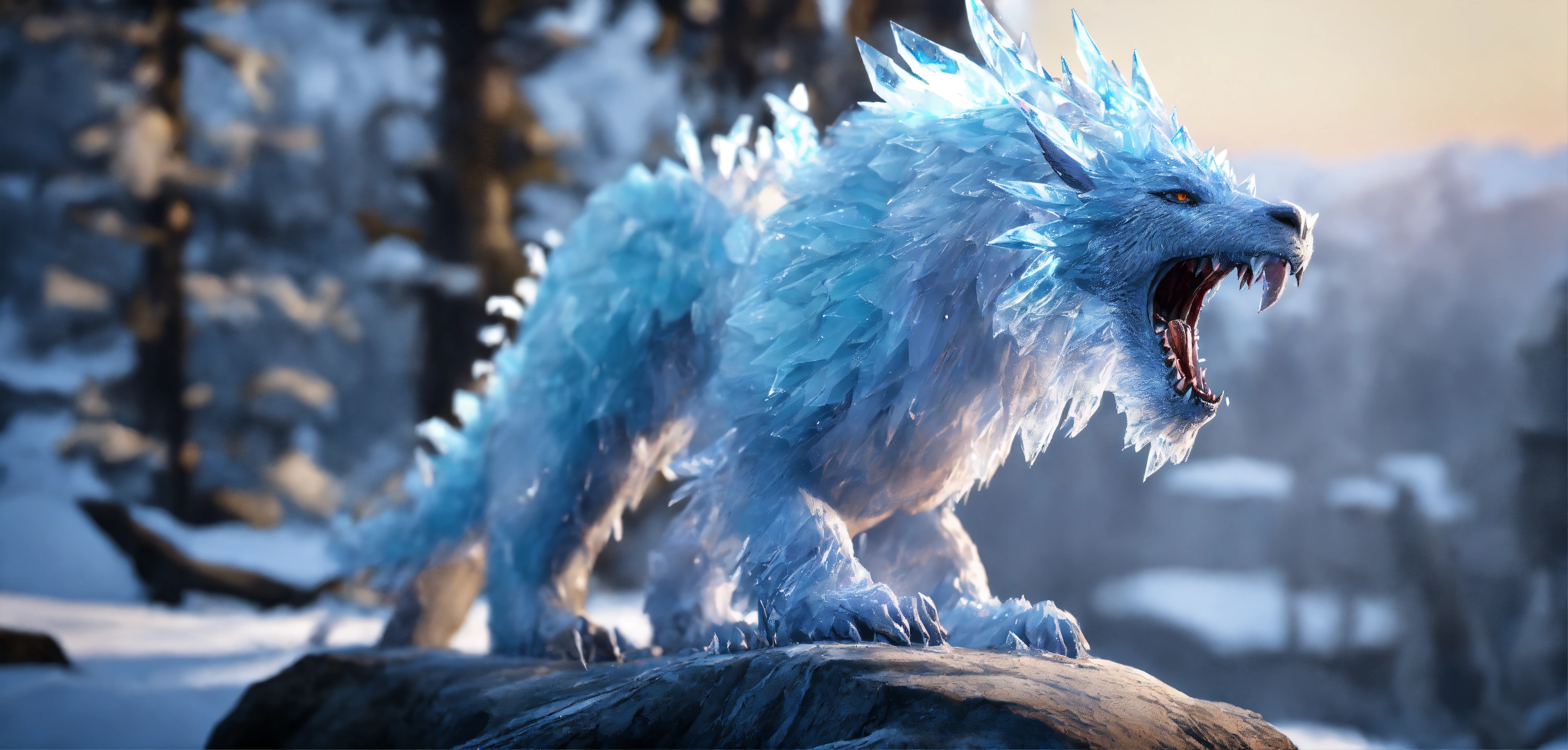 Lexica - Ice mythical creature, unreal engine, 32k, cinematic shot ...