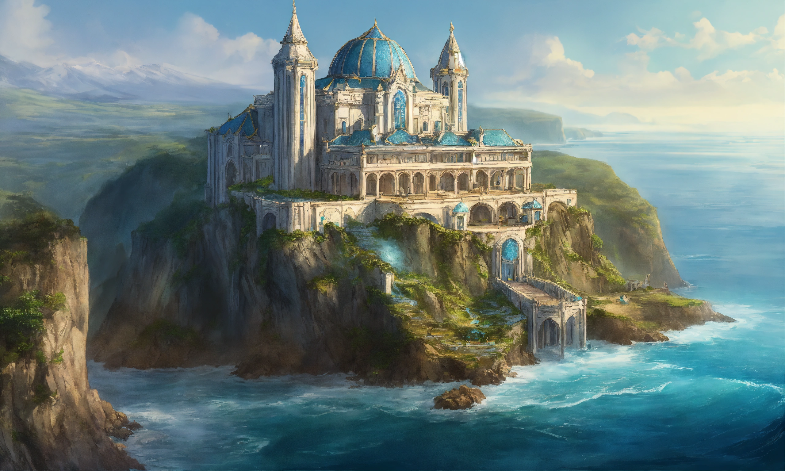 Lexica - Drawing of the full image of an elegant white high elf sci fi ...