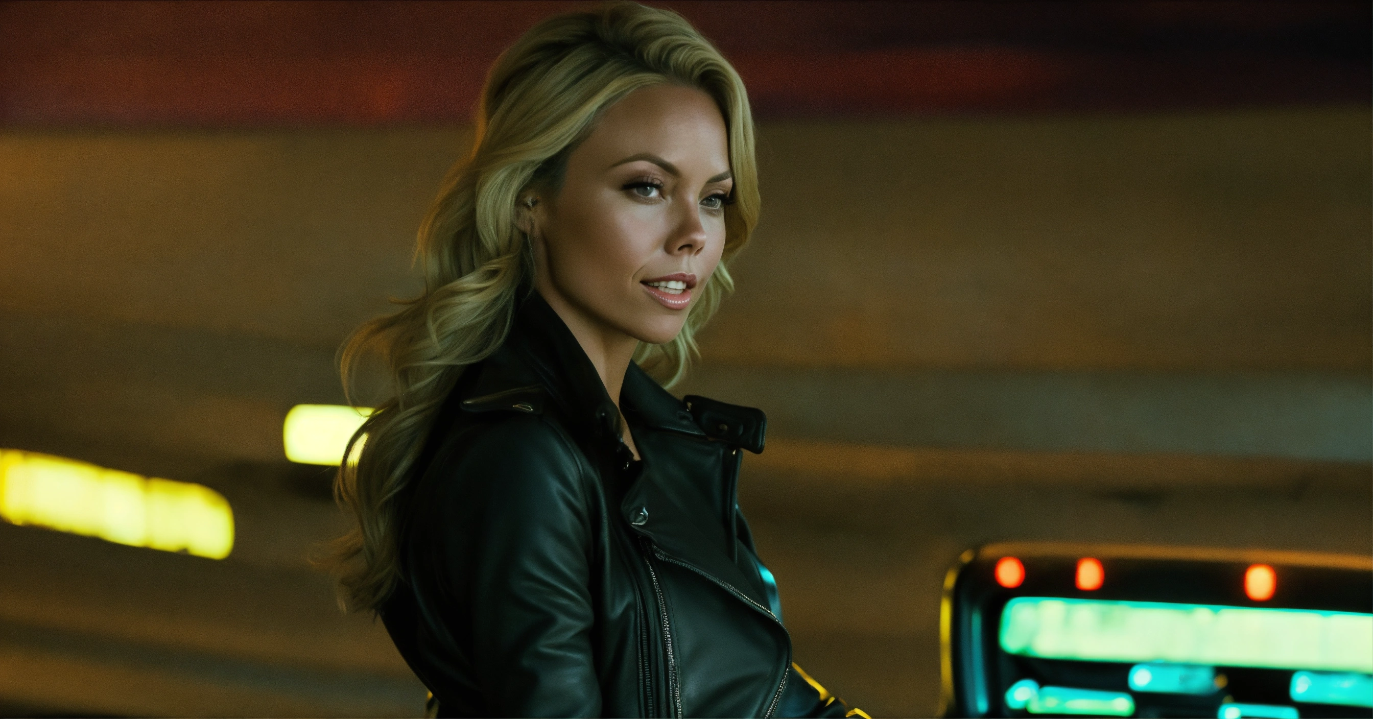 Lexica - Laura Vandervoort, in Pin-up style, dressed in biker clothes ...