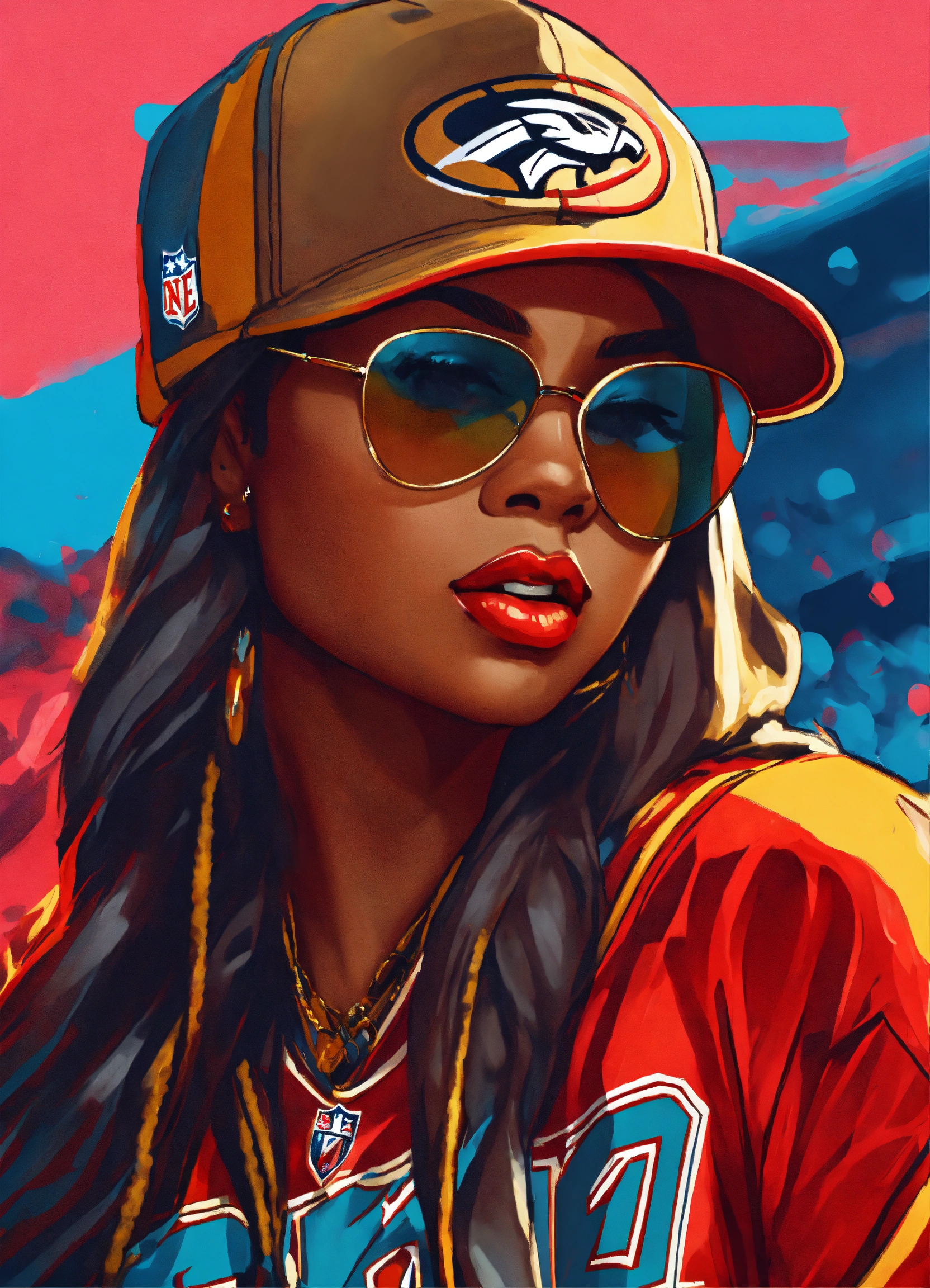 Lexica - Hip hop art style nfl girl