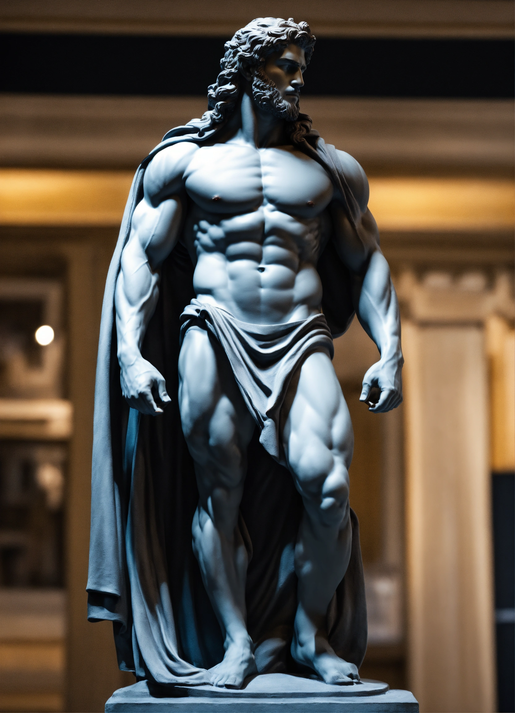 Lexica - Simple muscular greek god statue with middelparting hair with ...