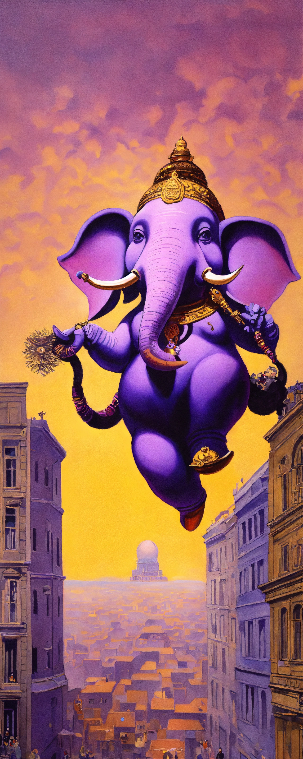 Lexica - Ultra-detailed illustration of "Ganesha with a jetpack" in a ...