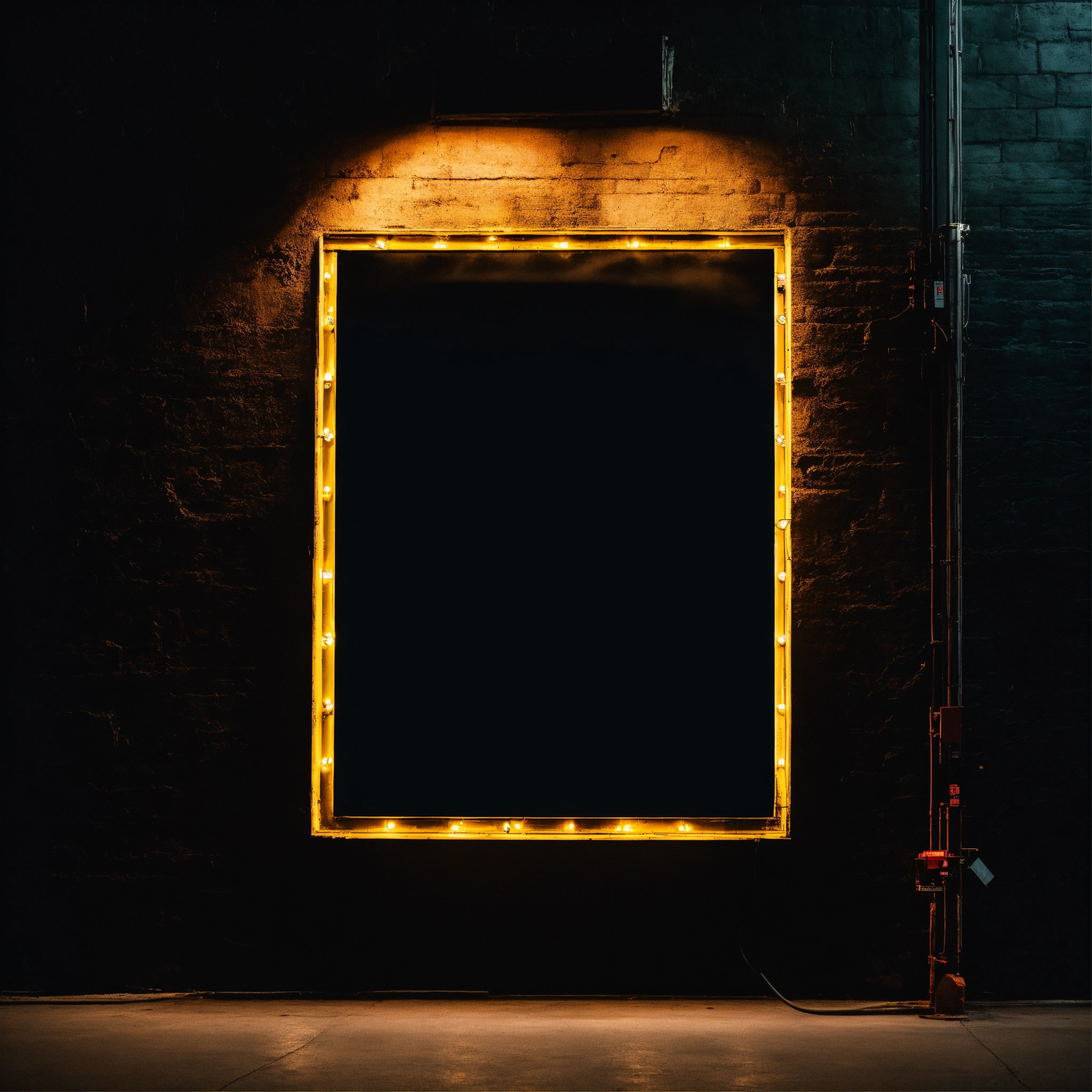 Lexica - Sign without text, black background, a lot of space around