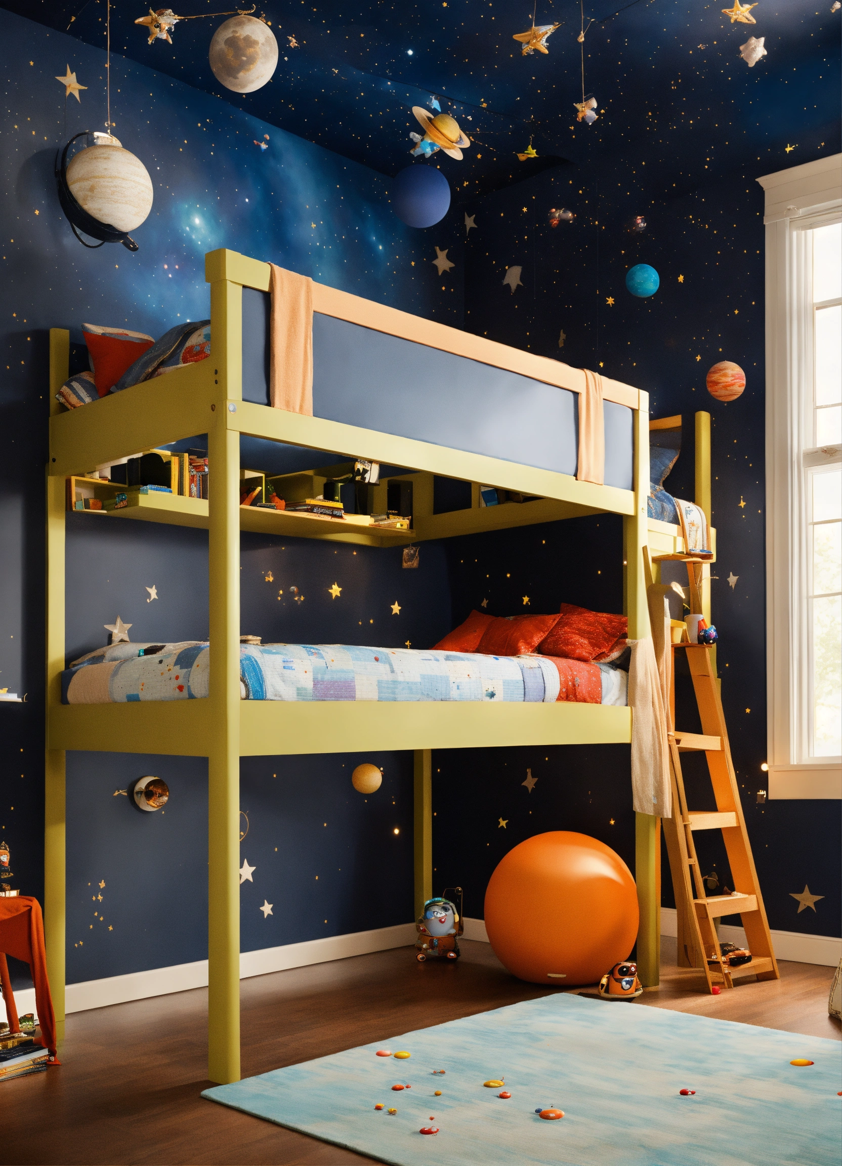 Lexica - Create an over-the-top elegant outer space loft bed Pixar ...
