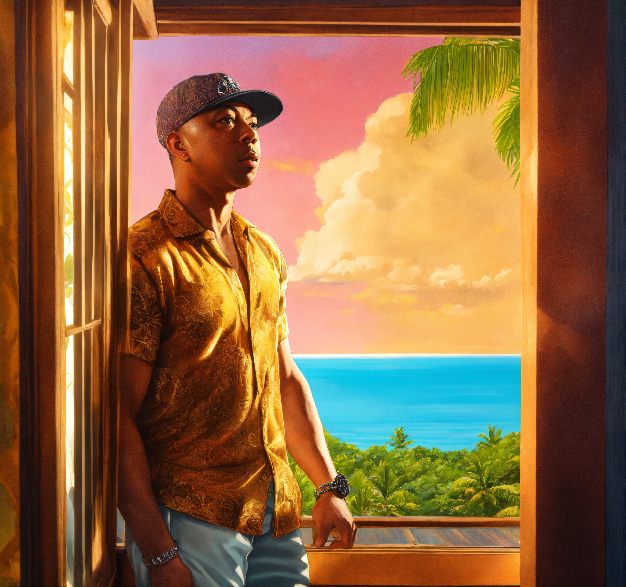 Lexica - Pop art, hyperrealist full body portrait of black Mogul ...