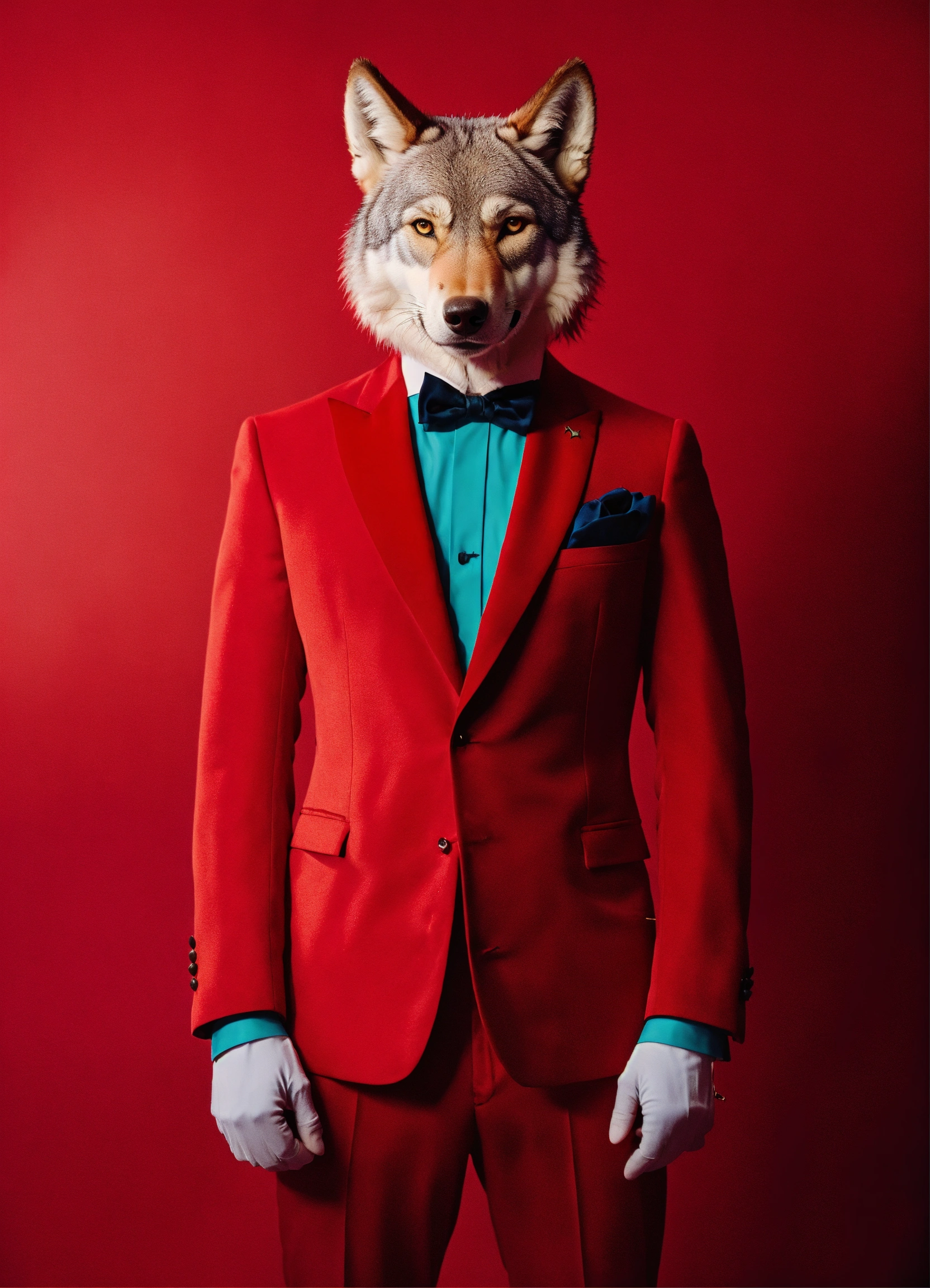 Lexica - Award - Winning Cinematic Still of wolf-Headed butler posing ...