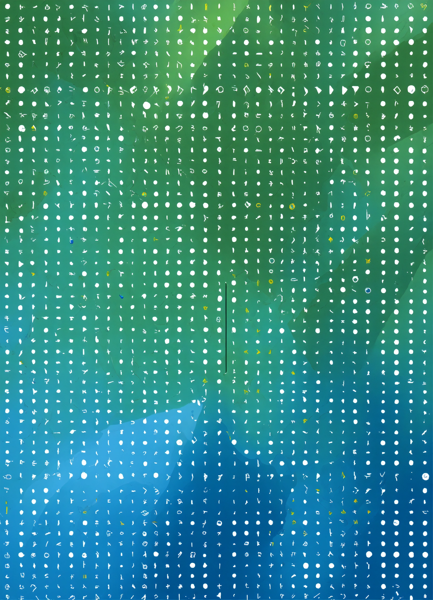 Lexica - Arrow icon, with a braille-inspired pattern overlay, colors blue, white, light green ...