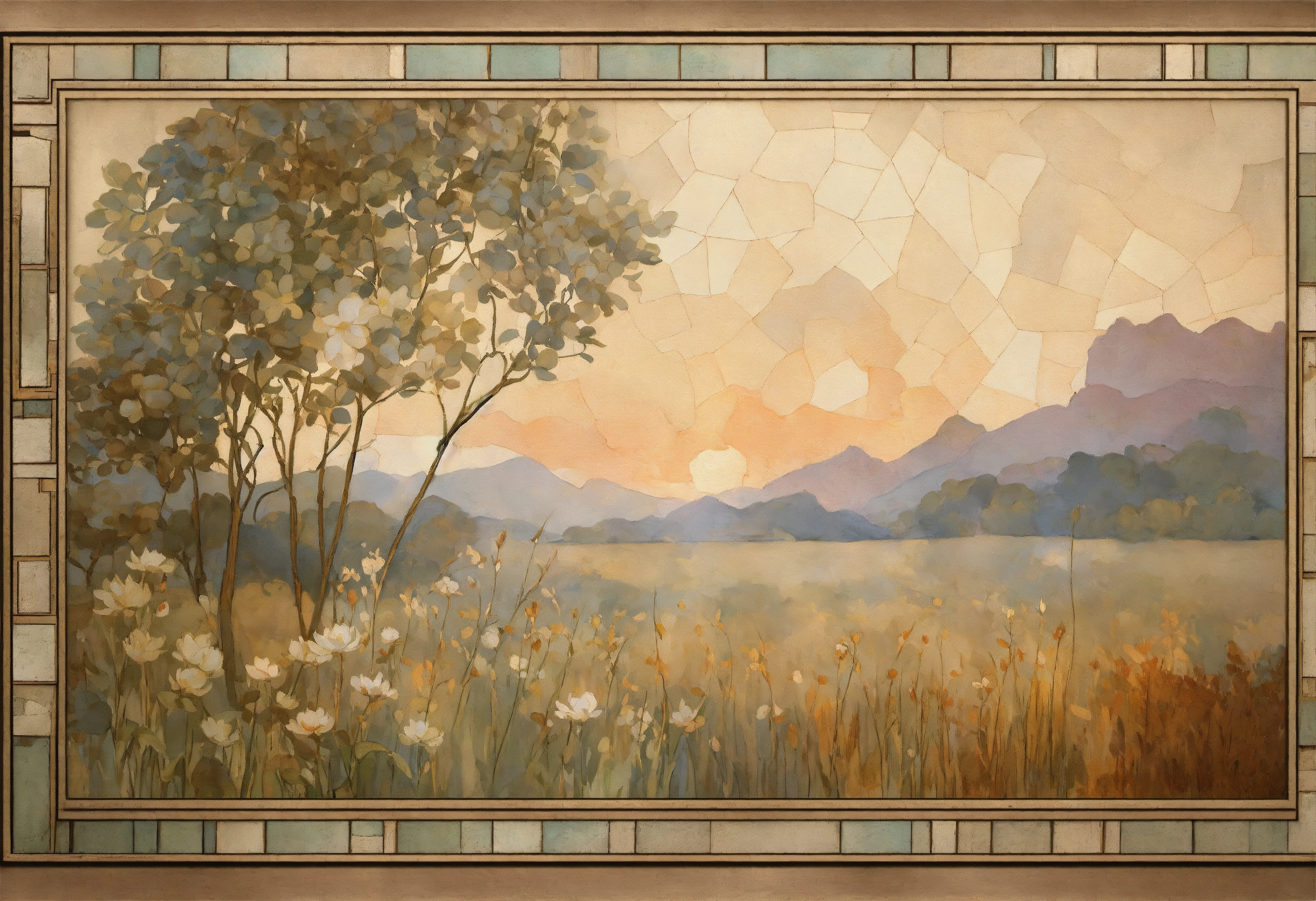 Lexica - ((baroque style landscape )) style Mucha ,rustic, geometric ...