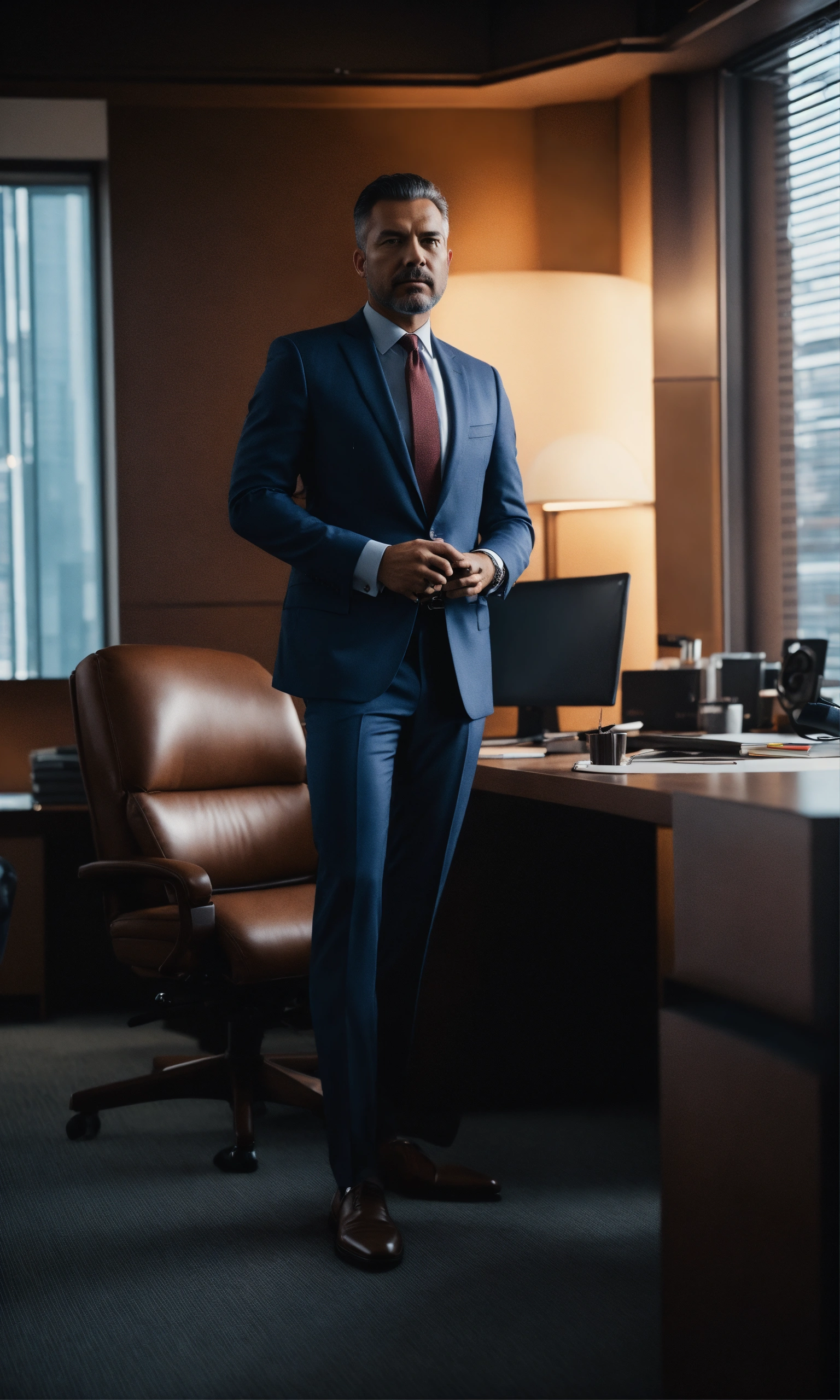 Lexica - Cinematic photo business man in boss's office with boss ...