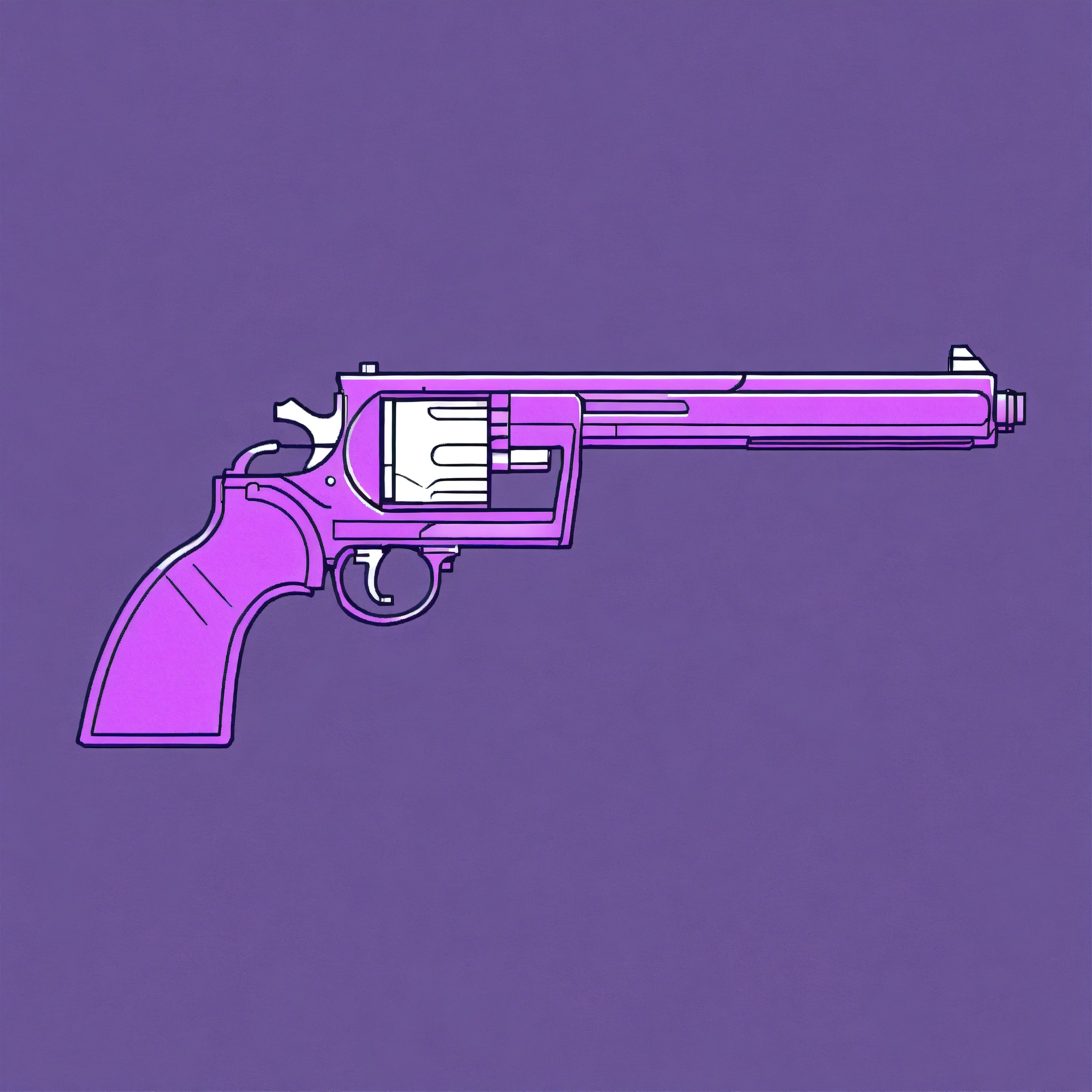 Lexica - Gun lineart purple simple flat