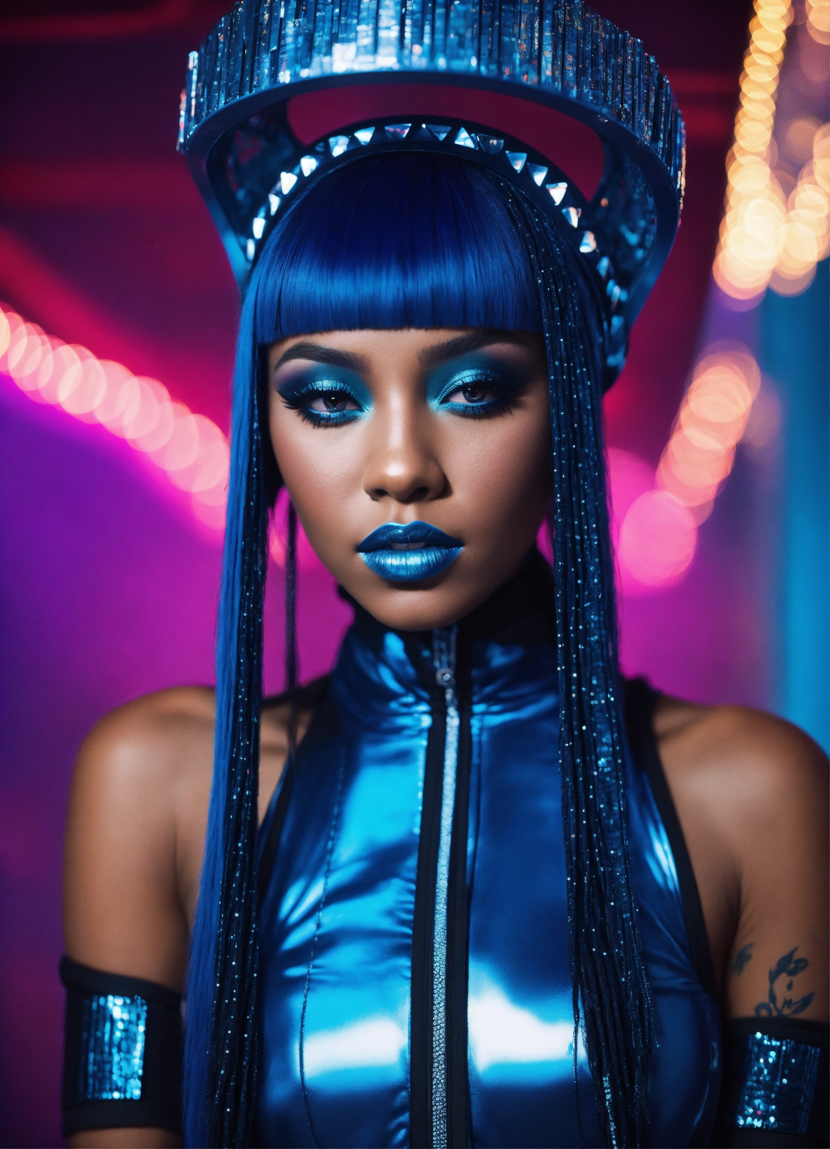 Lexica - A beautiful blue haired size 9 black female pop artist all ...